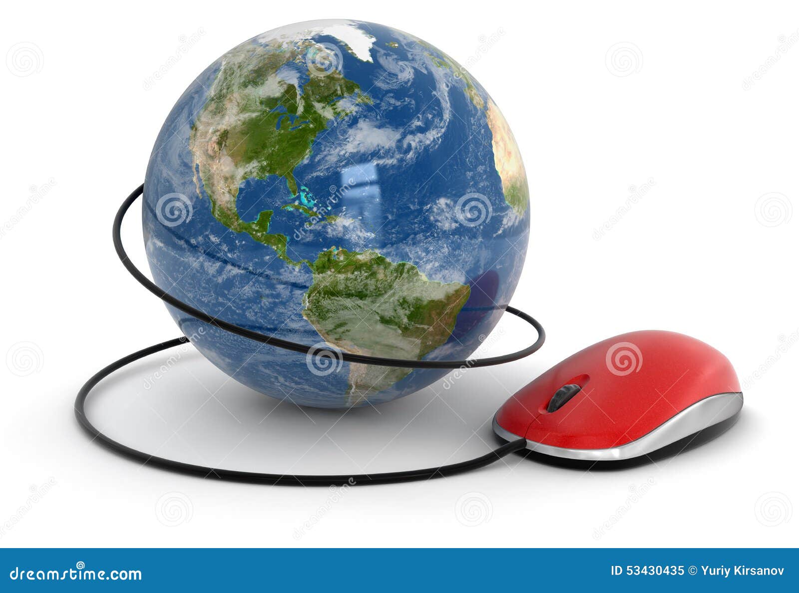 Globe and Computer Mouse (clipping Path Included) Stock Illustration ...