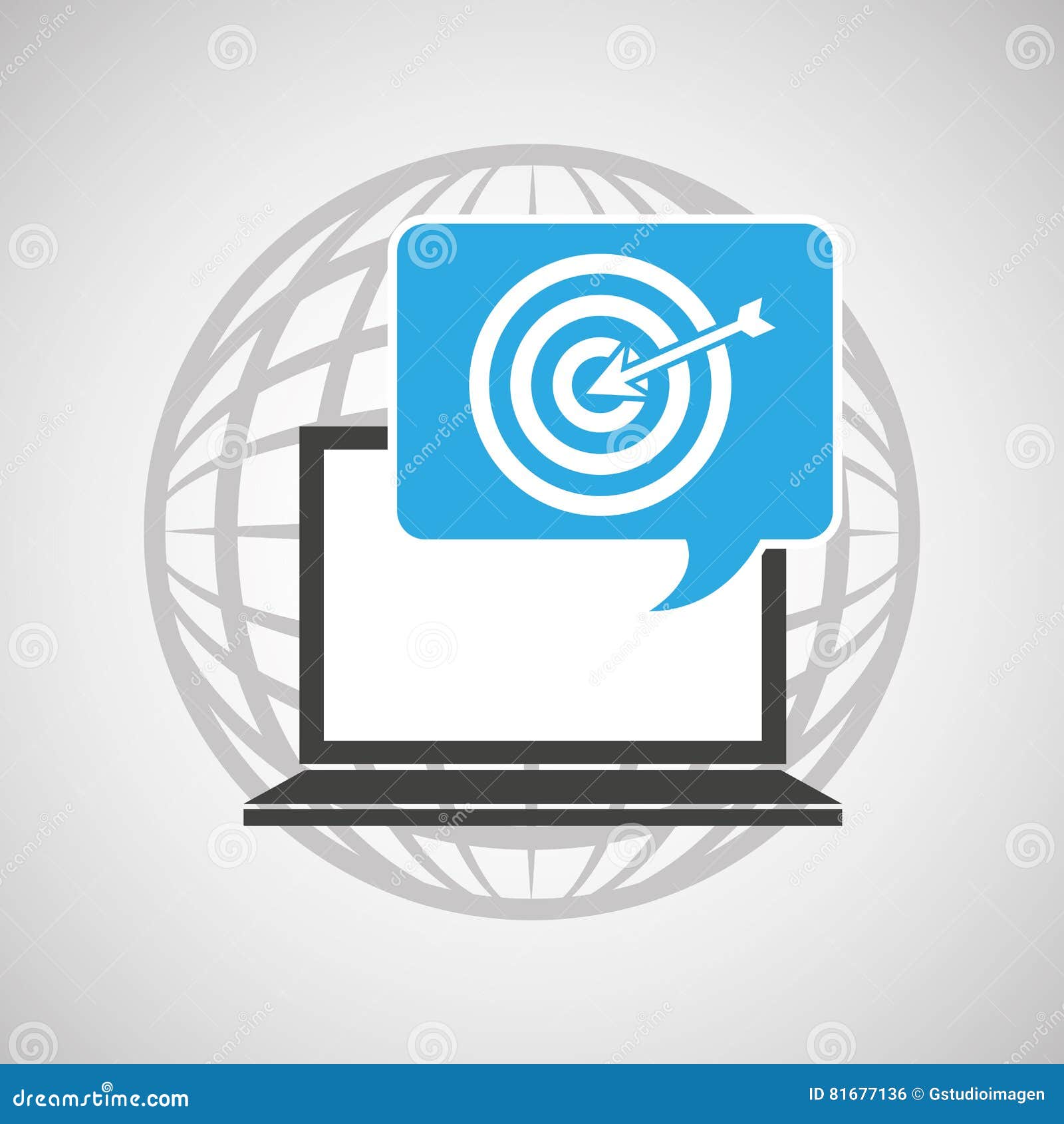 Globe Computer Target Communication Stock Vector - Illustration of ...