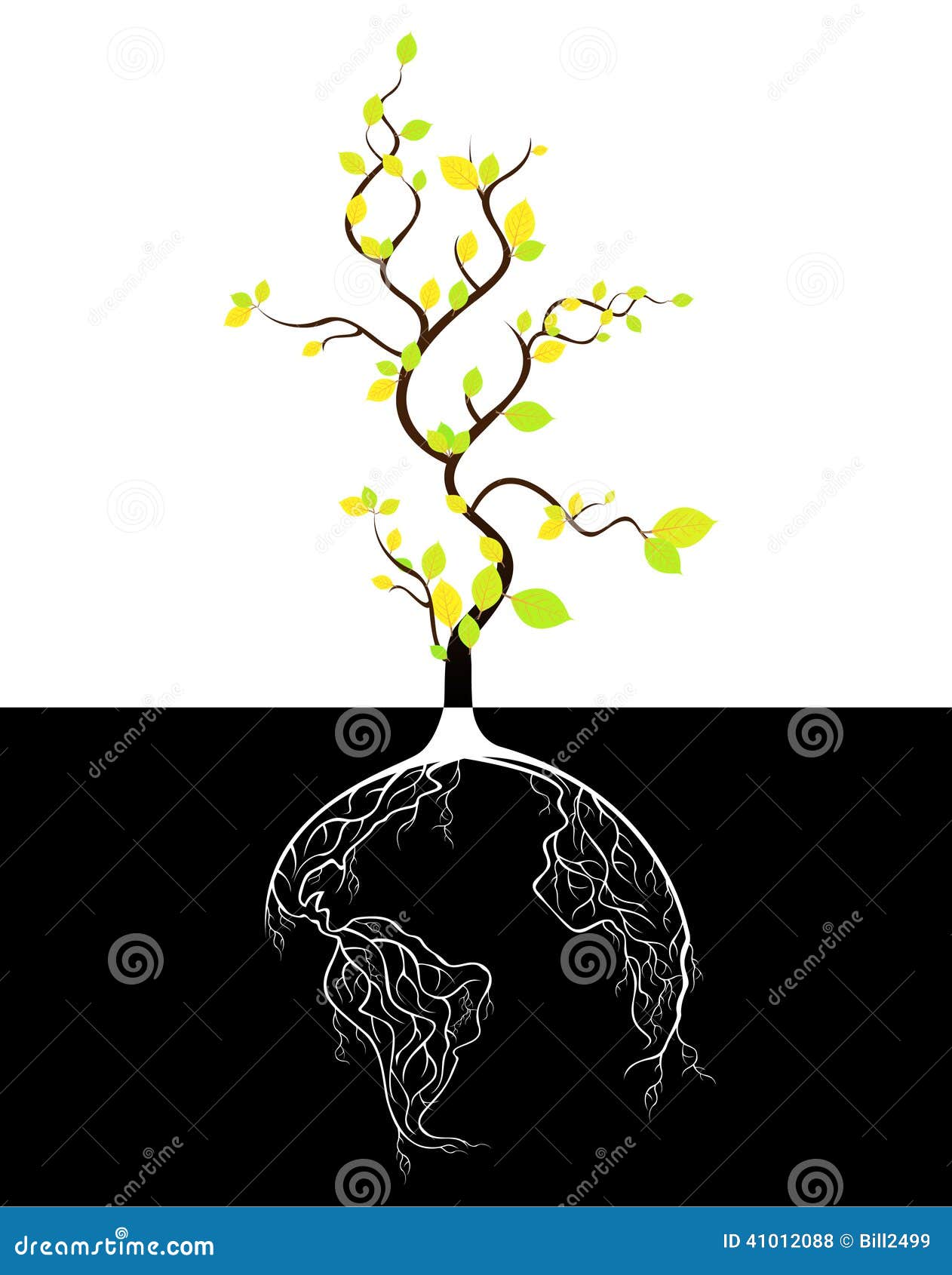 Globe concept tree roots stock illustration. Illustration of ...