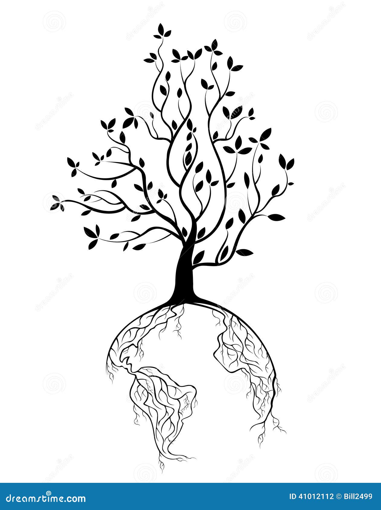 Globe concept tree roots stock illustration. Illustration of ...