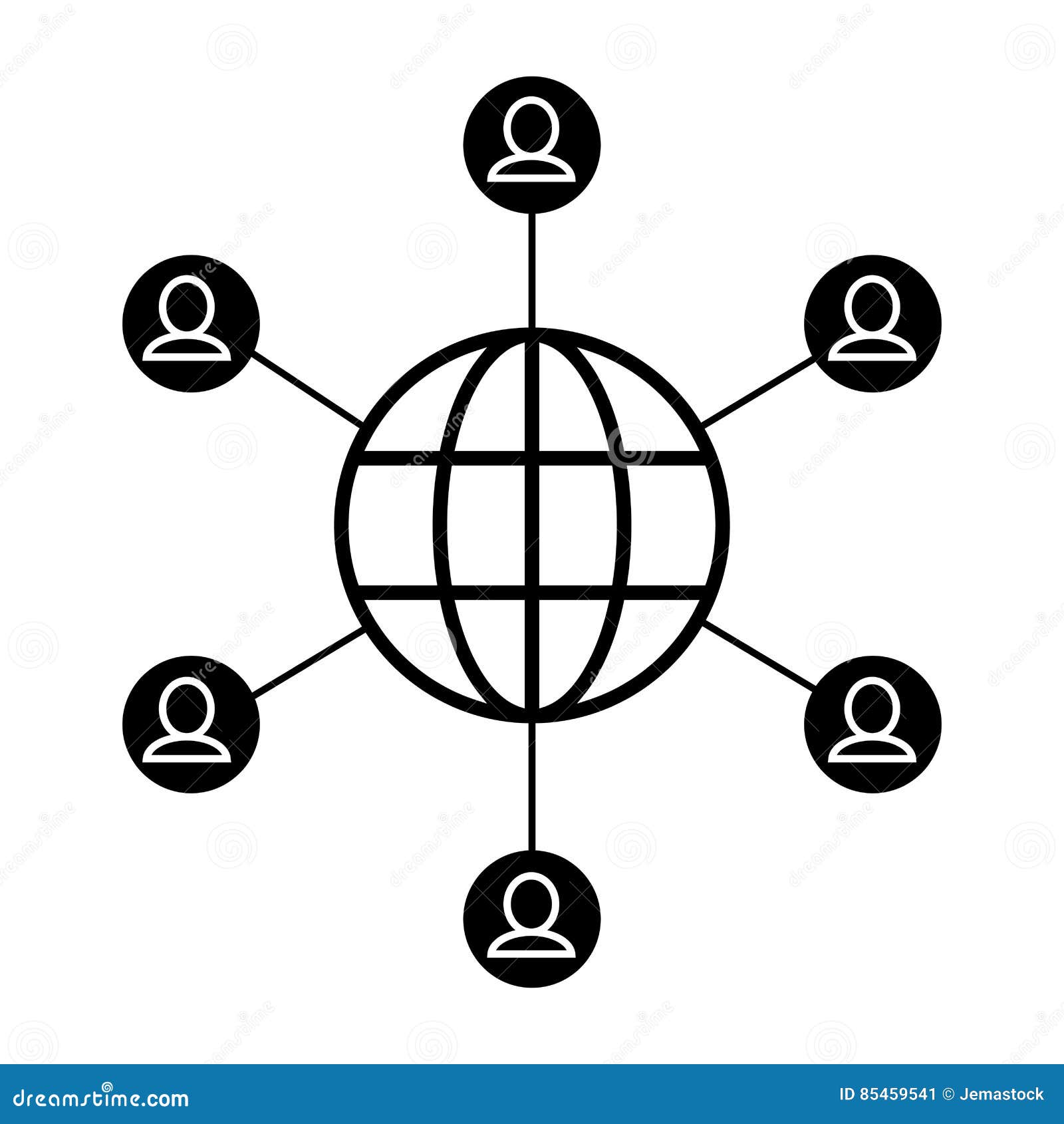 Globe Connected Community Communication Pictogram Stock Vector ...