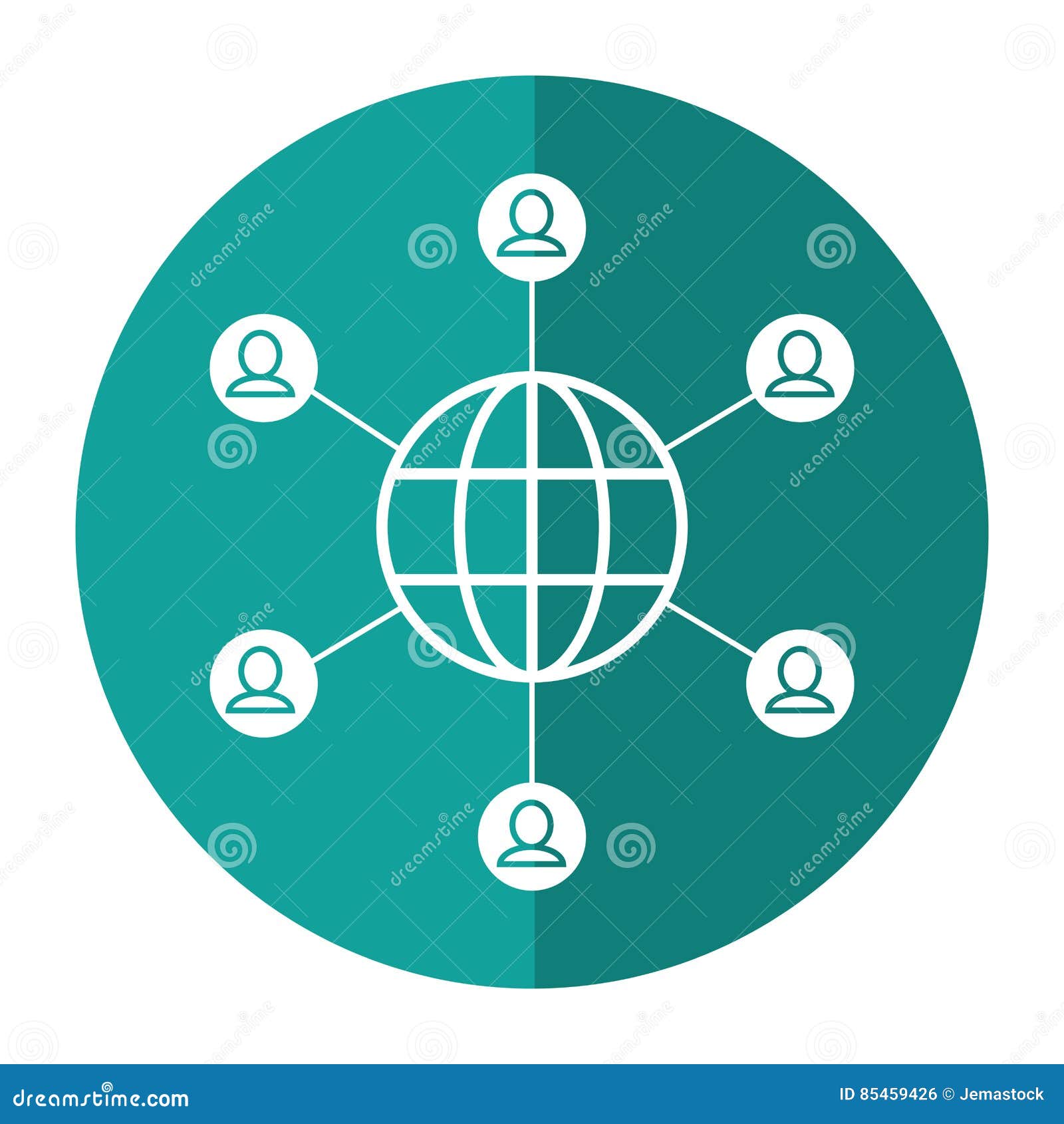 Globe Connected Community Communication Shadow Stock Vector ...