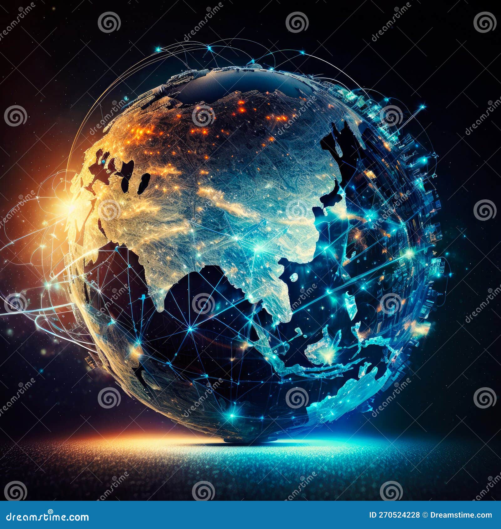 Globe with Connected Lines and Dots Around it Generative AI Stock ... Globe with Connected Lines and Dots Around it Generative AI Stock ...