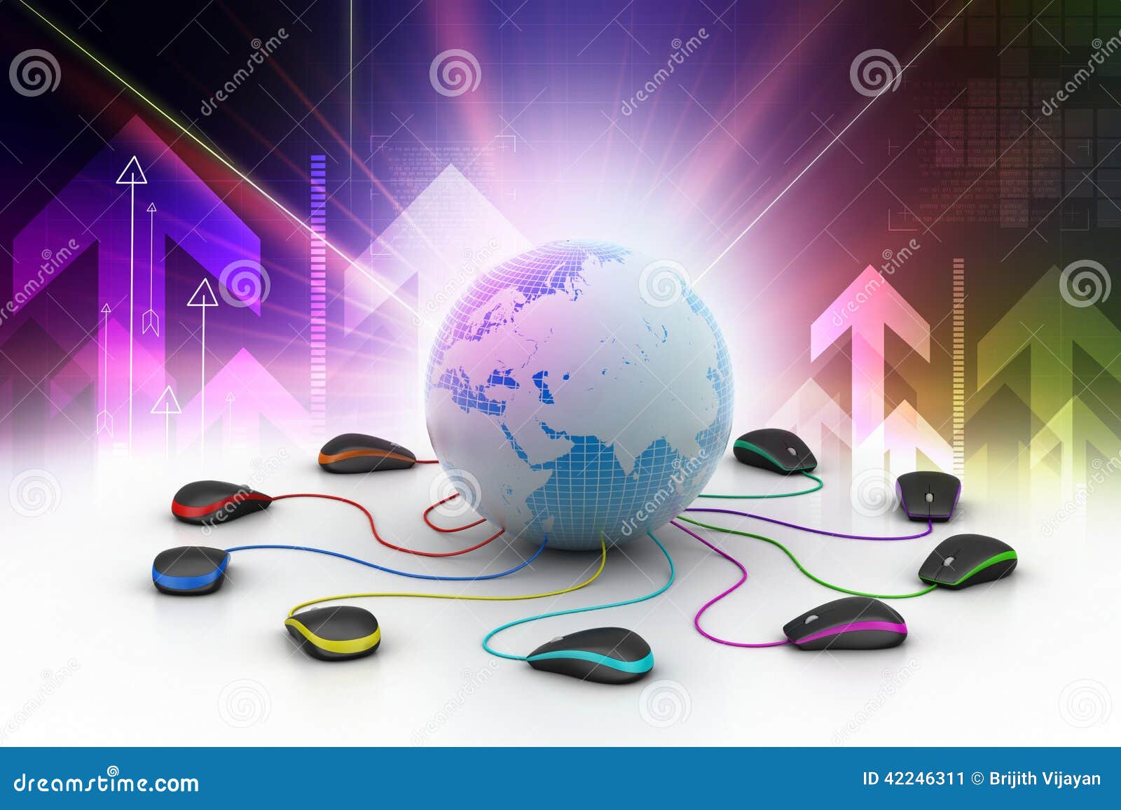 Globe Connecting With Computer Mouse Stock Image | CartoonDealer.com ...
