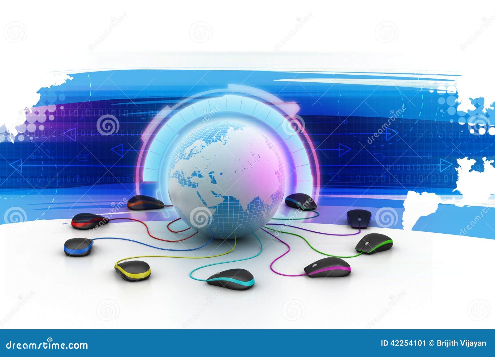Globe Connecting With Computer Mouse Stock Image | CartoonDealer.com ...