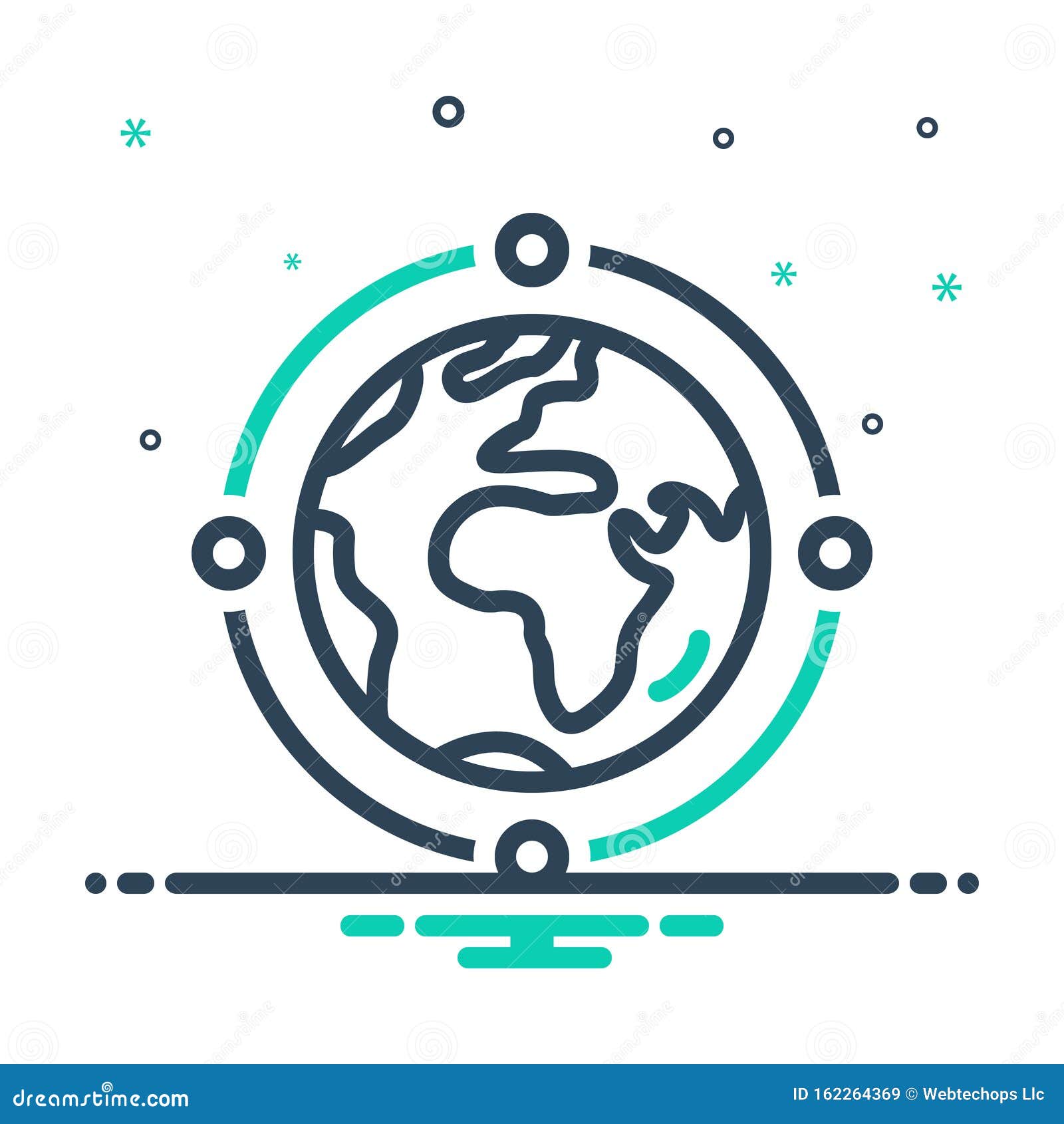 Mix Icon for Globe Connection, Map and World Stock Vector ...
