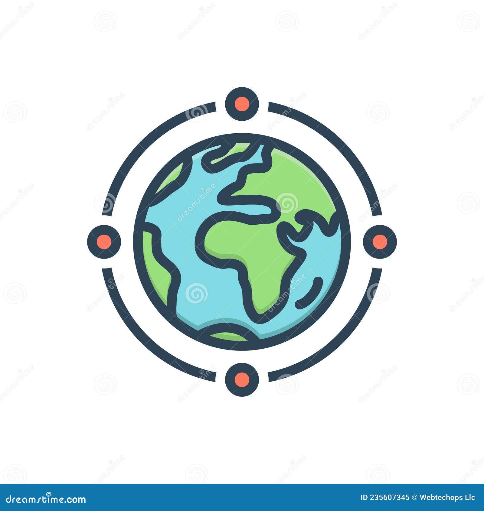 Color Illustration Icon for Globe Connection, Map and Connection Stock ...