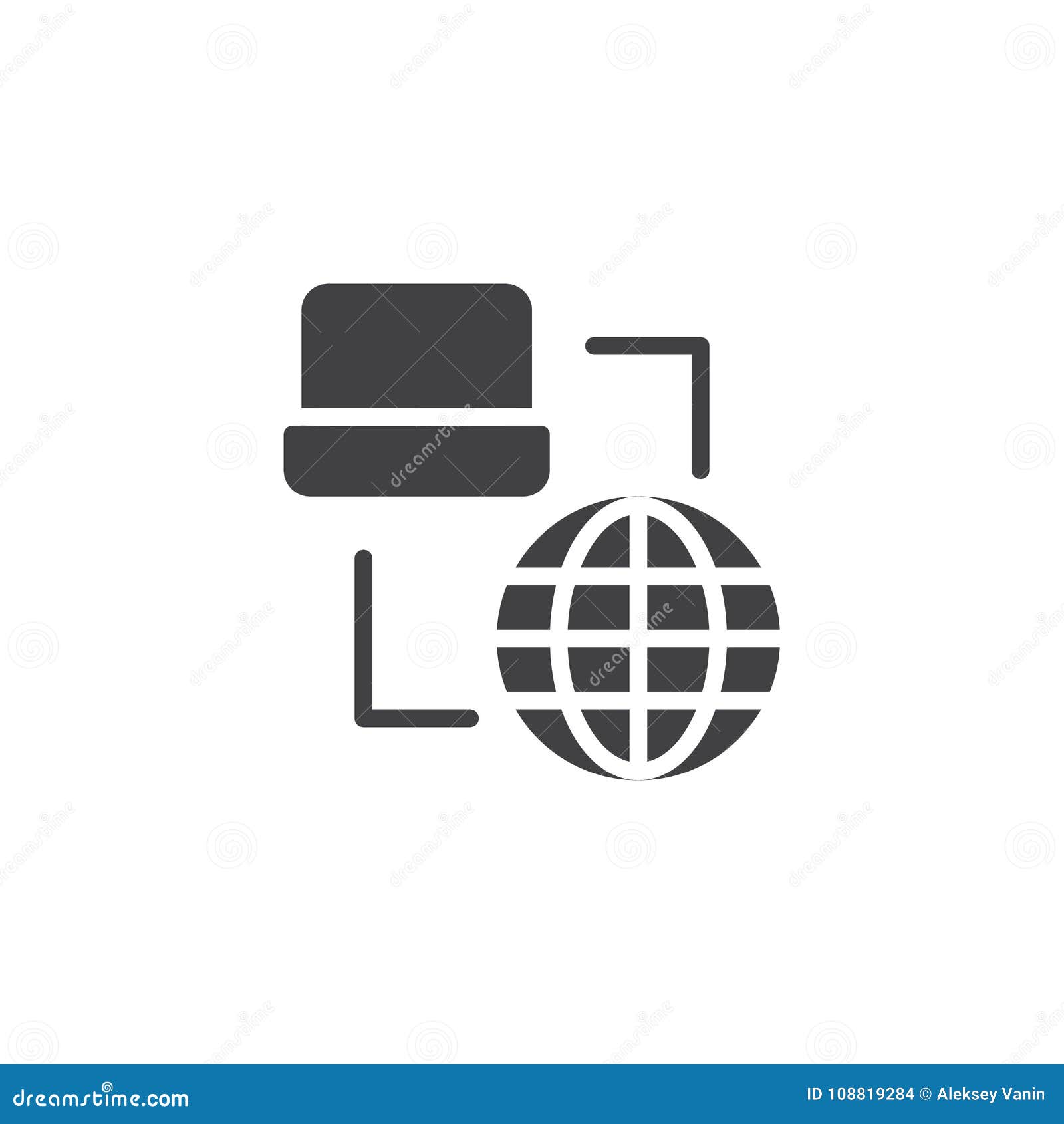 Globe Connection Network Icon Vector Stock Vector - Illustration of ...