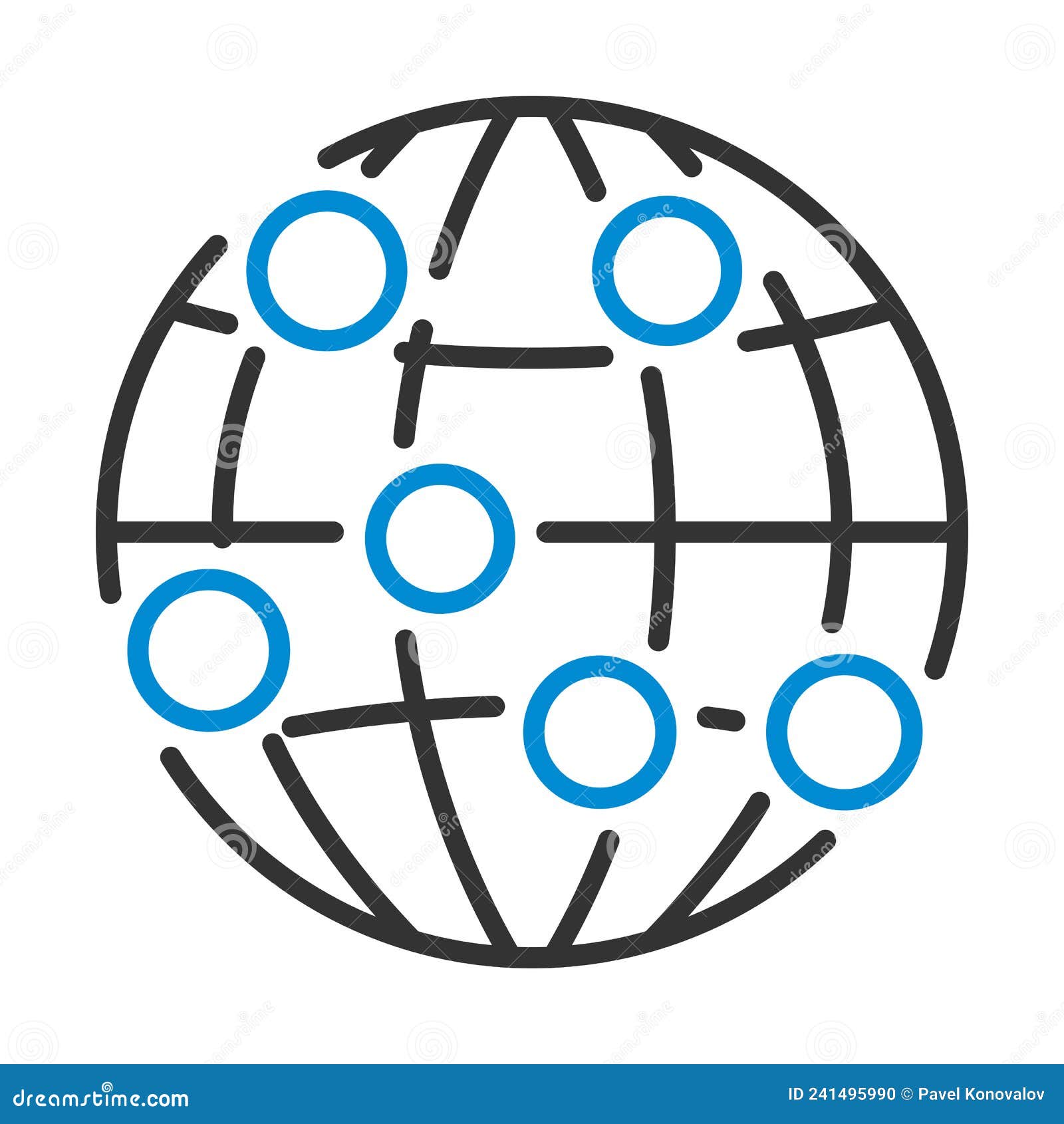 Globe Connection Point Icon Stock Vector - Illustration of element ...