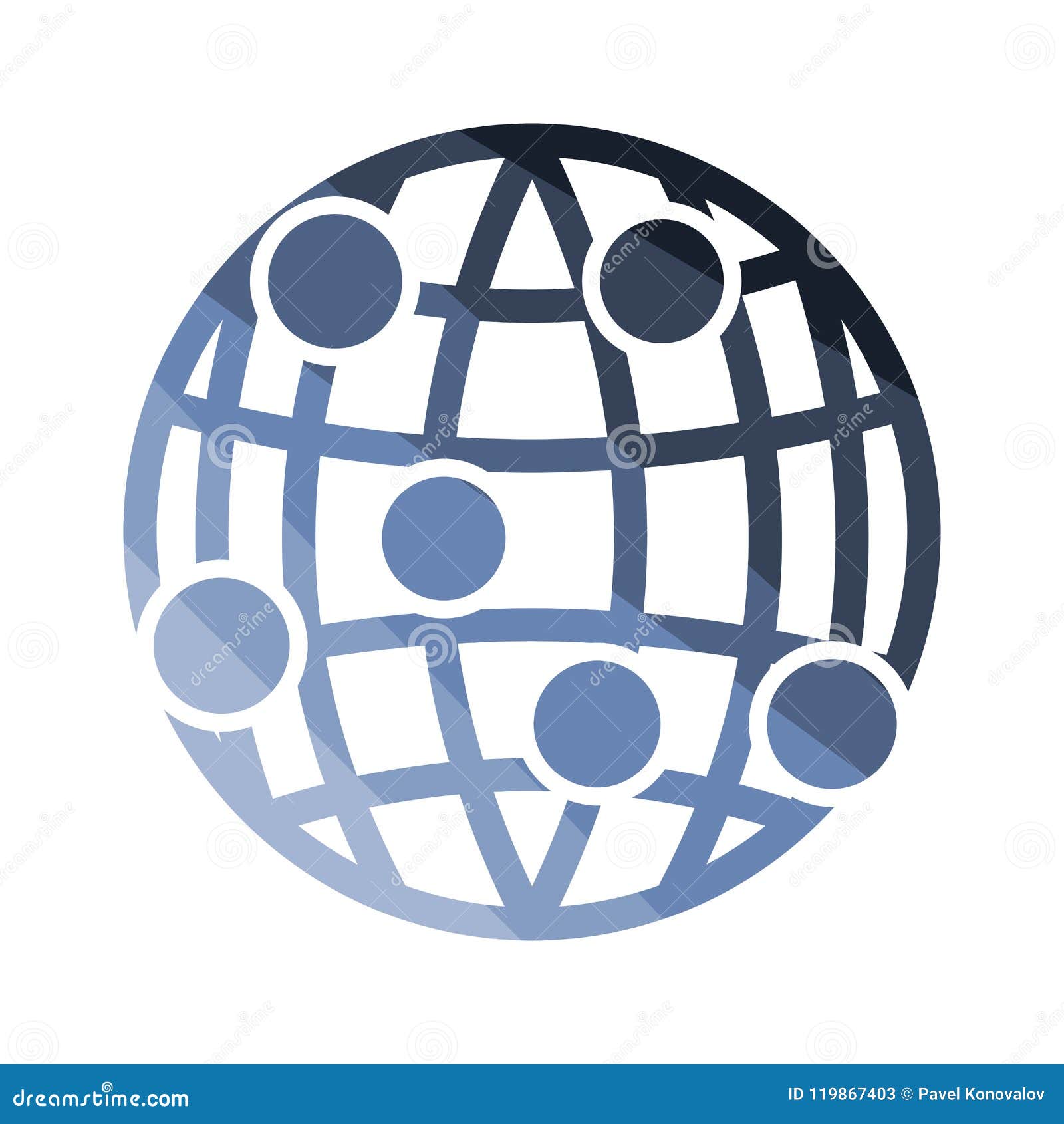 Globe Connection Point Icon Stock Vector - Illustration of icon, flat ...