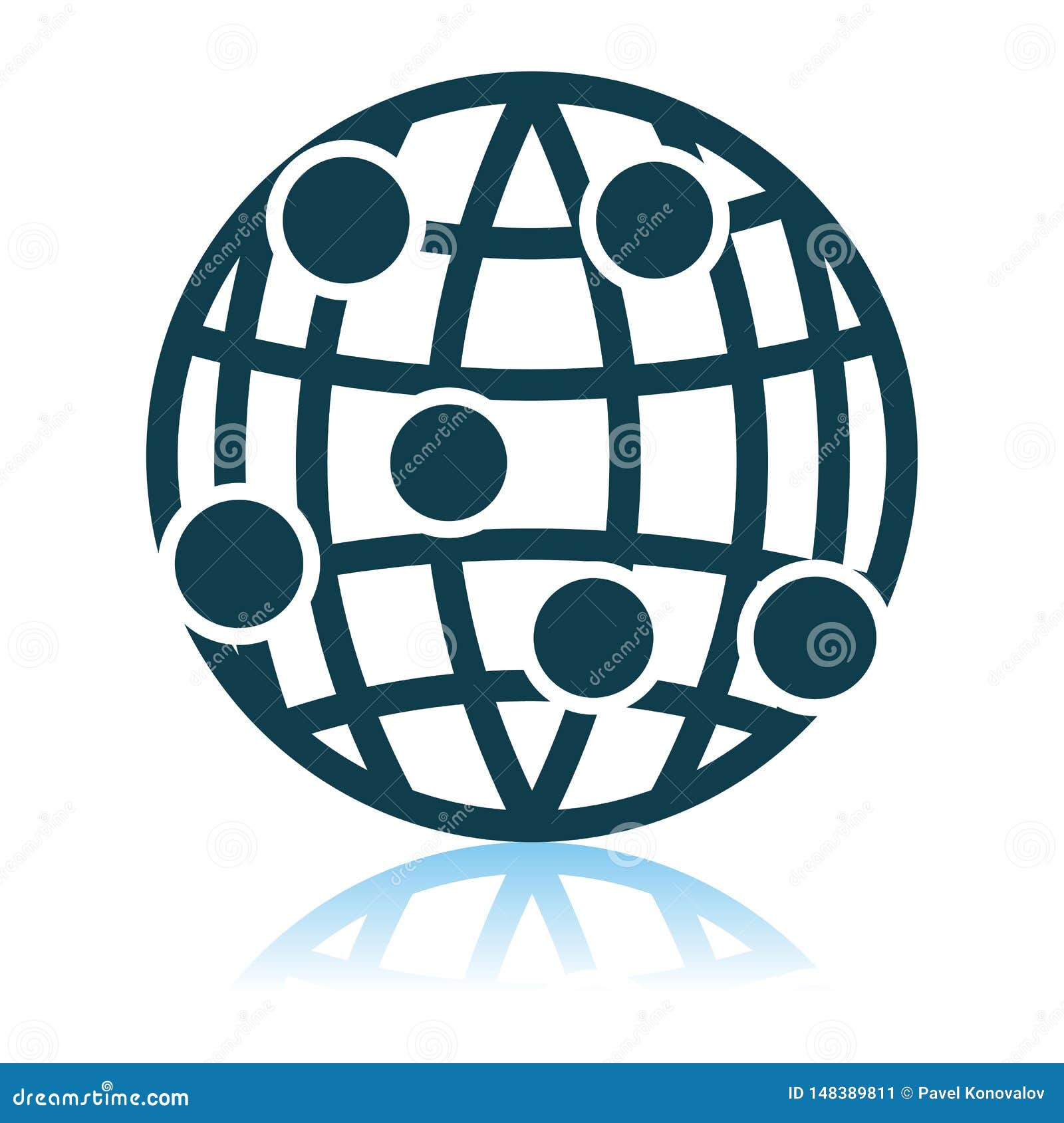 Globe Connection Point Icon Stock Vector - Illustration of ...