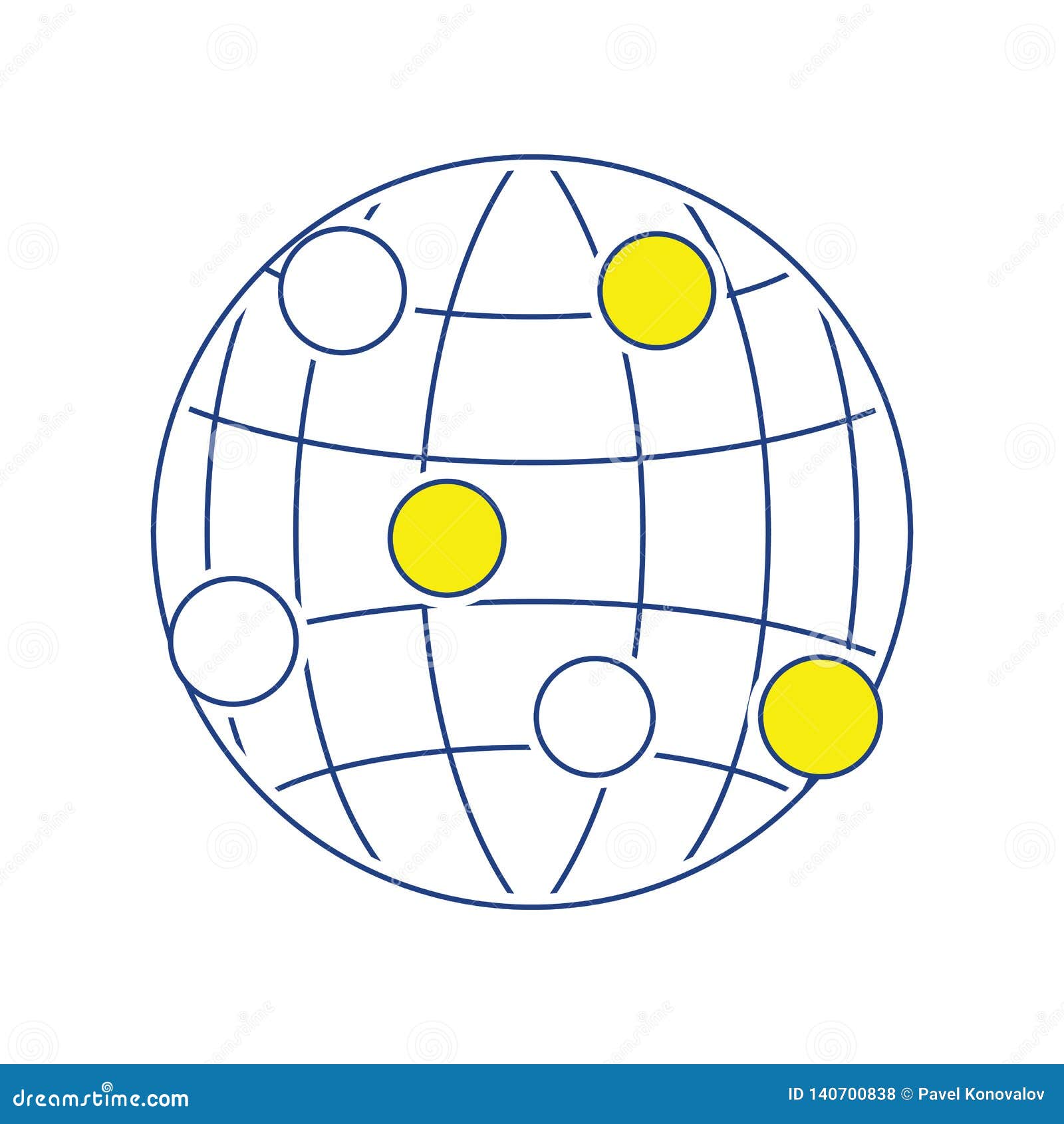 Globe Connection Point Icon Stock Vector - Illustration of internet ...