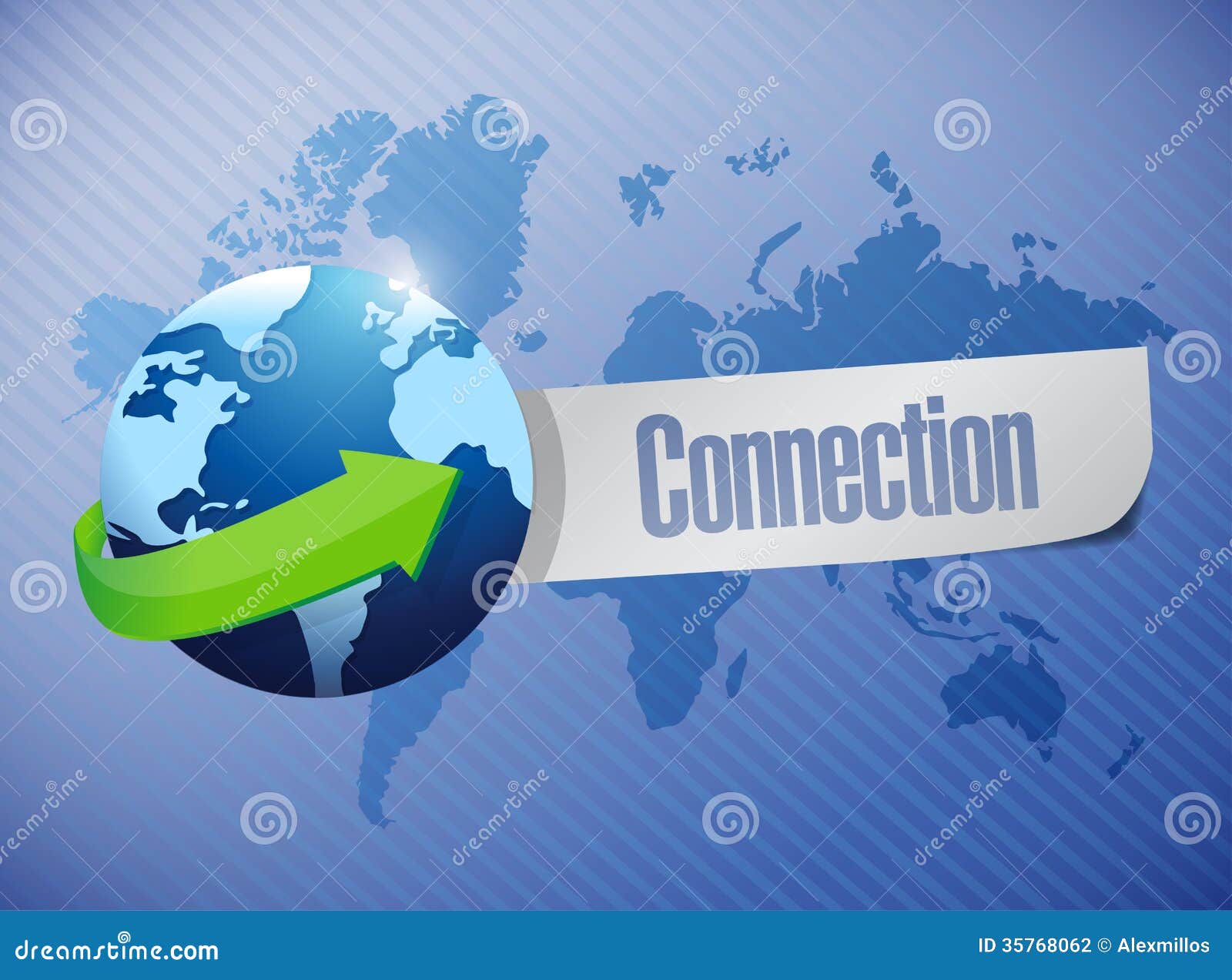 Globe Connection Sign Illustration Design Stock Illustration ...
