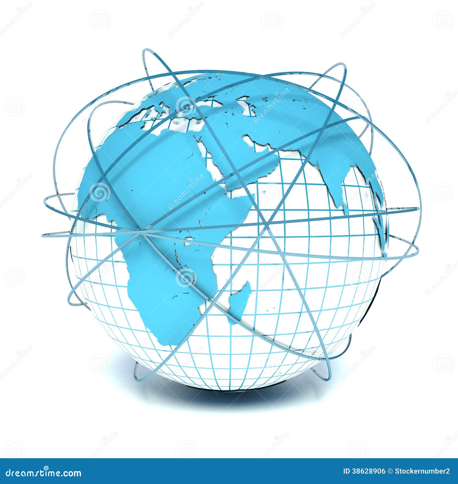 Globe Connections, Isolated White Stock Illustration - Illustration of ...