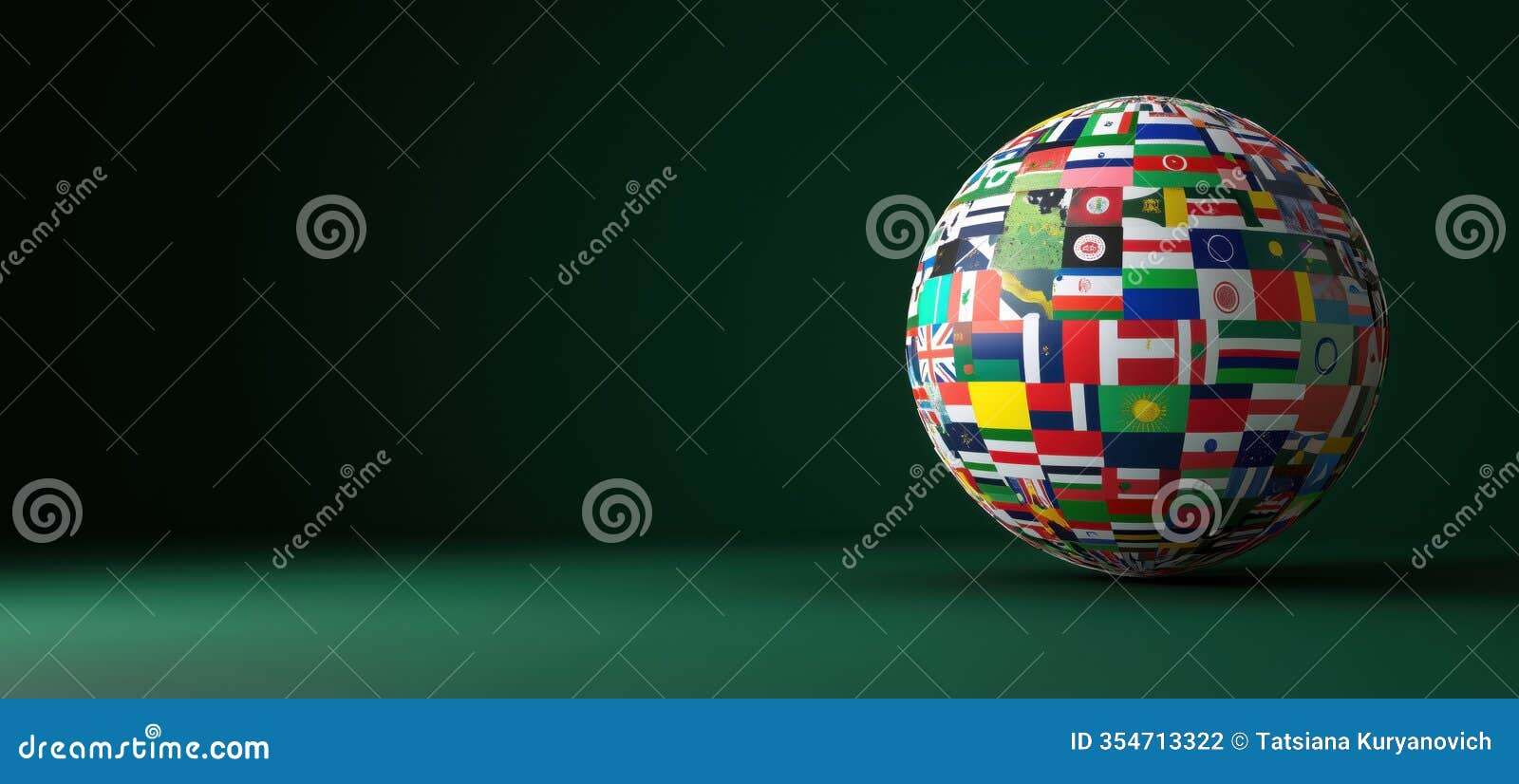 Globe Covered with Flags Representing Various Countries, Showcasing ...