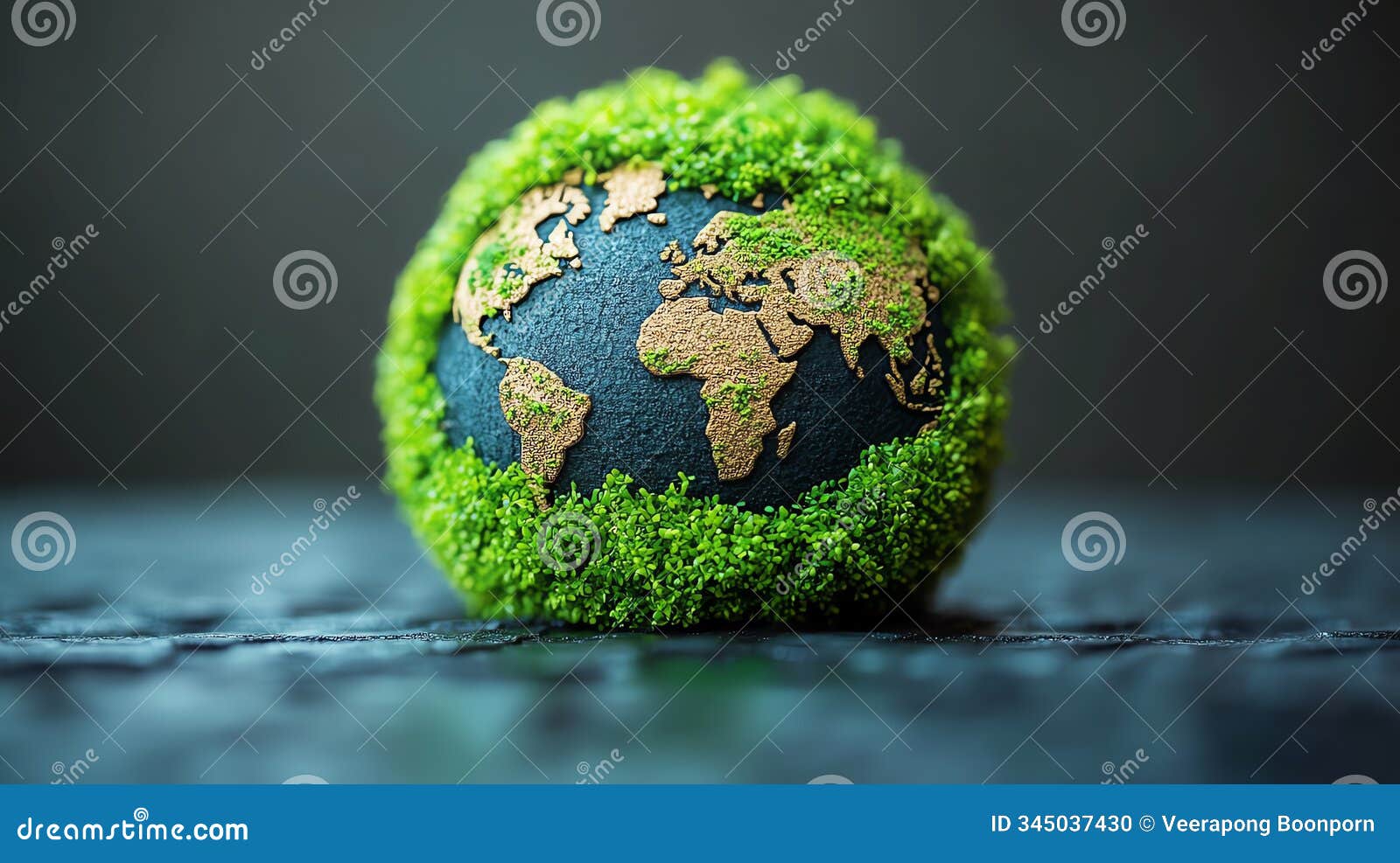 A Globe Covered in Greenery Symbolizes Environmental Sustainability and ...
