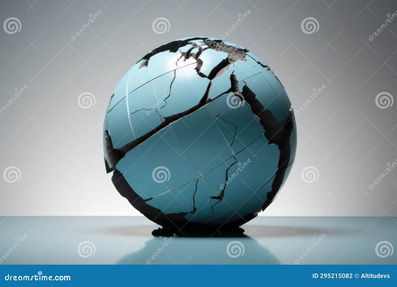 A Globe with a Crack Running through it Stock Illustration ...