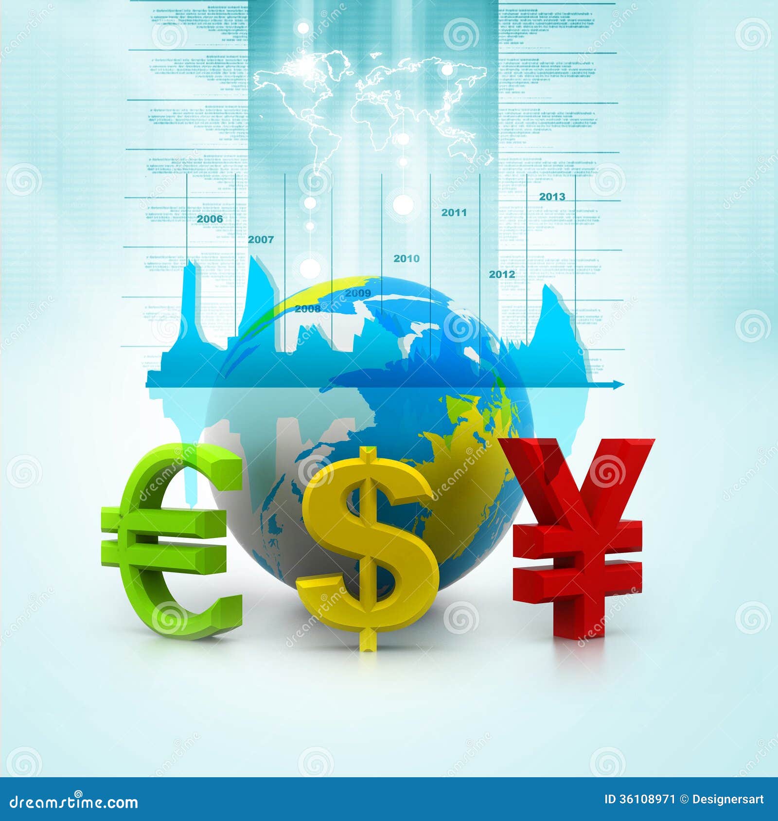 Globe With Currency Symbols In White Background. Stock Image ...