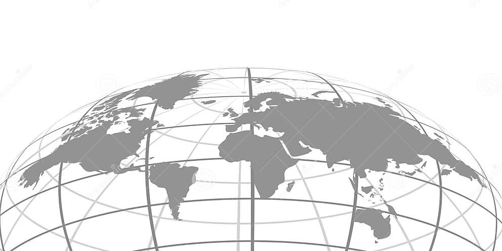 Globe Curved World Map stock illustration. Illustration of cartography ...