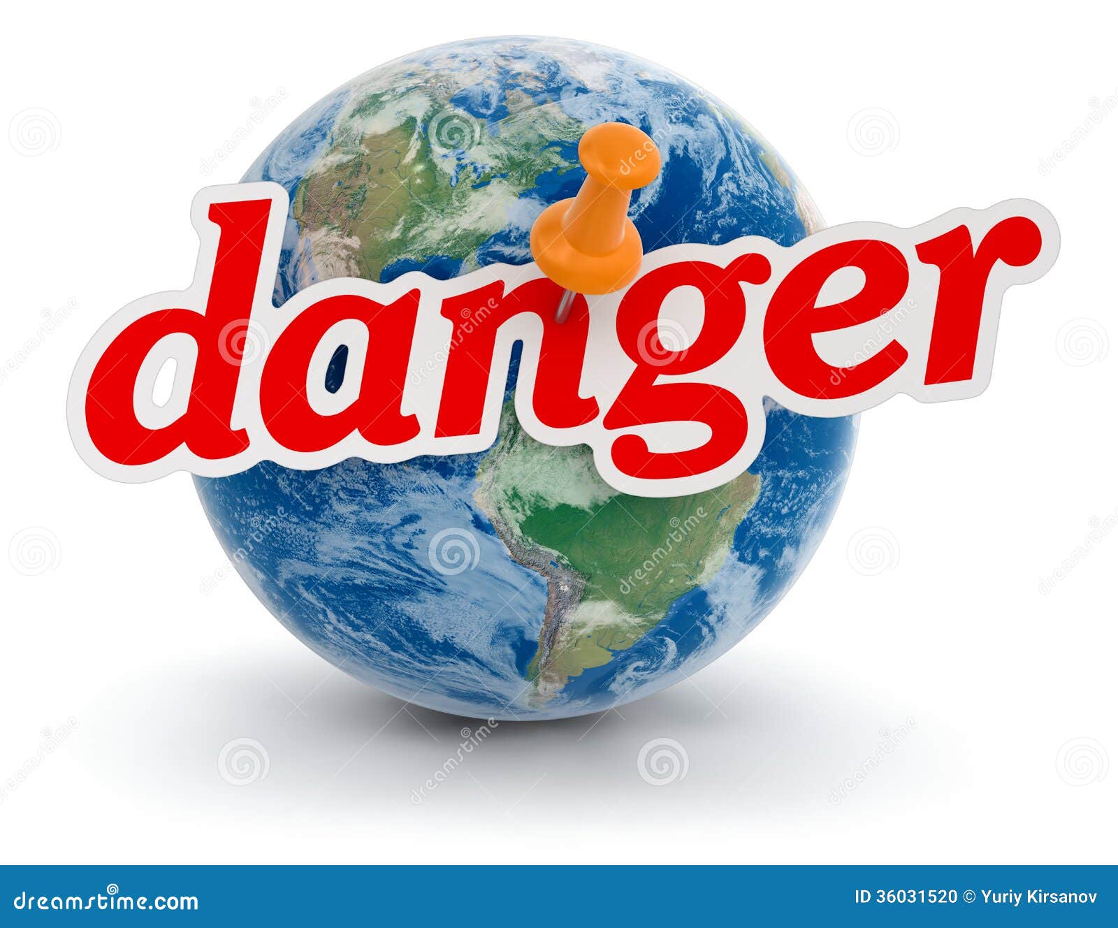 Globe and Danger (clipping Path Included) Stock Illustration ...