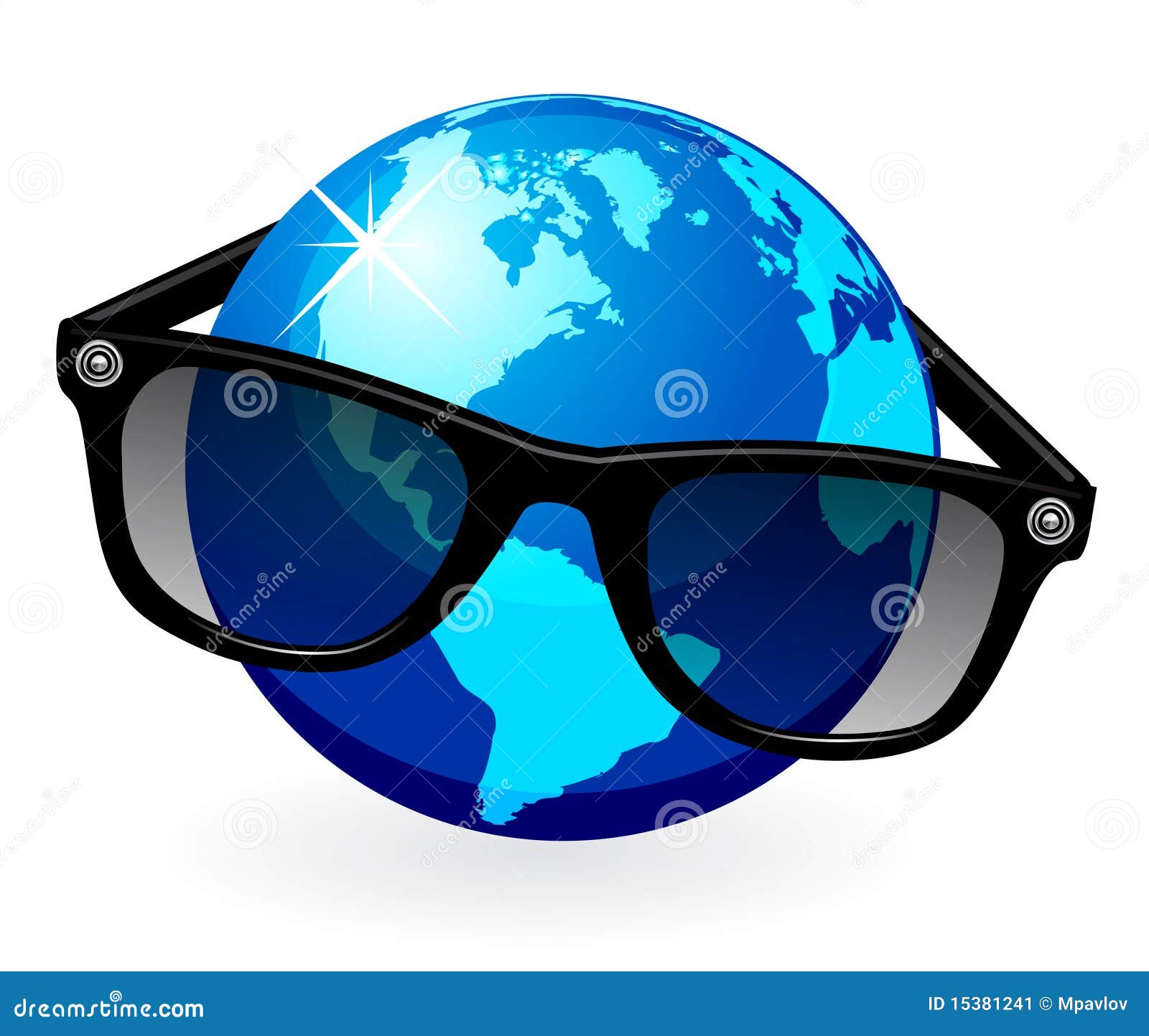 Globe is in Dark Eyeglasses Stock Vector - Illustration of continent, color: 15381241