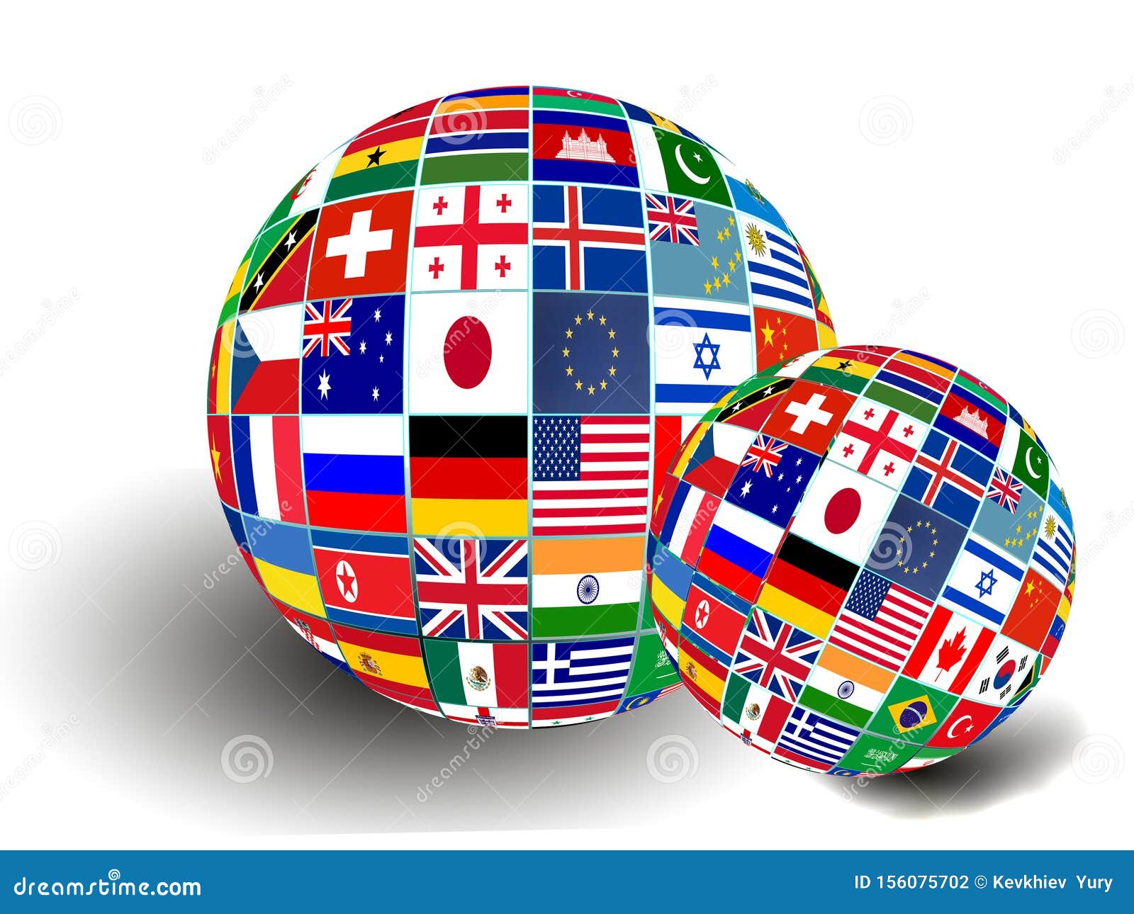 Globe De Drapeau Avec Diff?rents Drapeaux De Pays Photo stock - Image ...