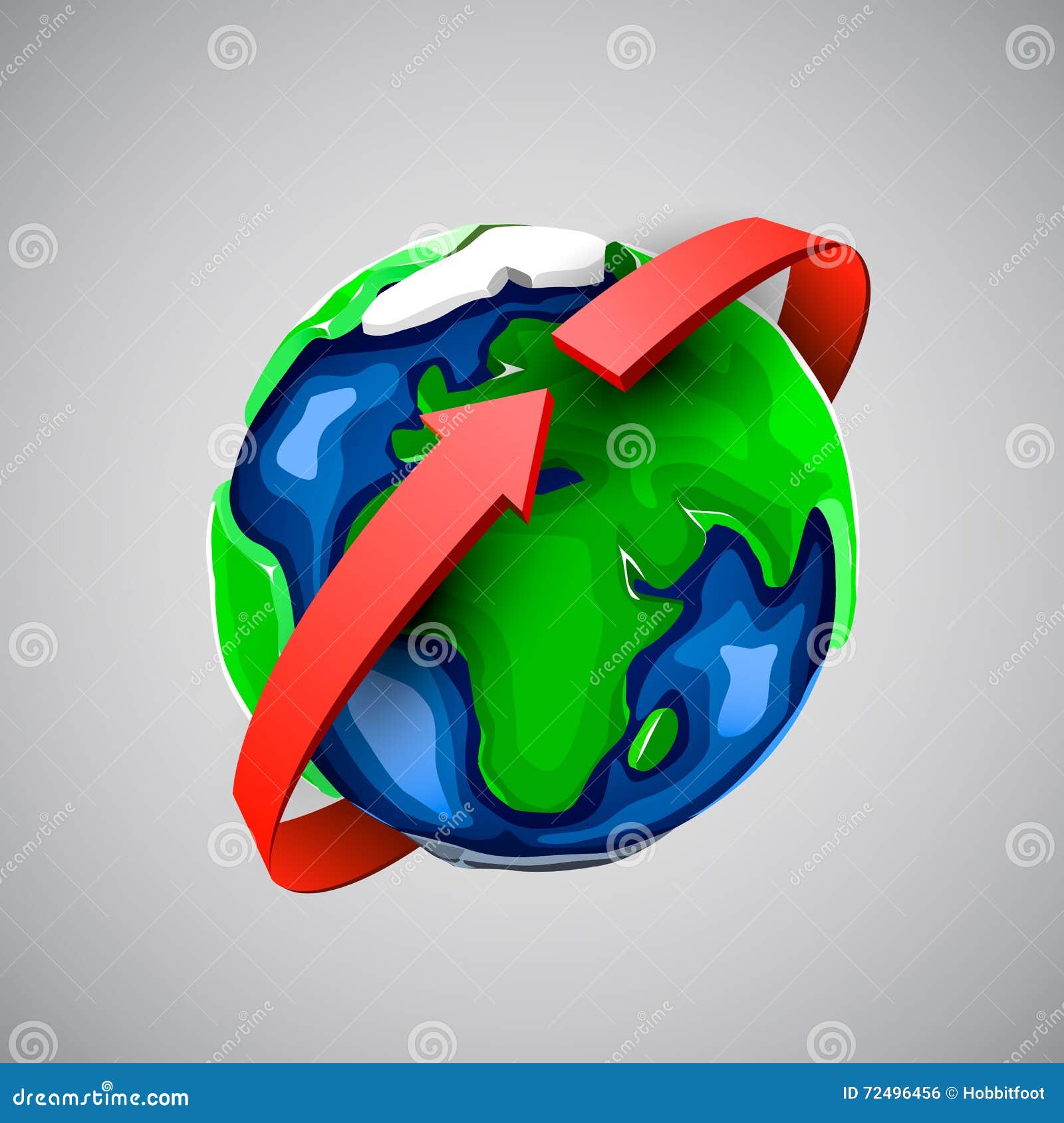 Globe Design with Around the World Arrow. Stock Vector - Illustration ...
