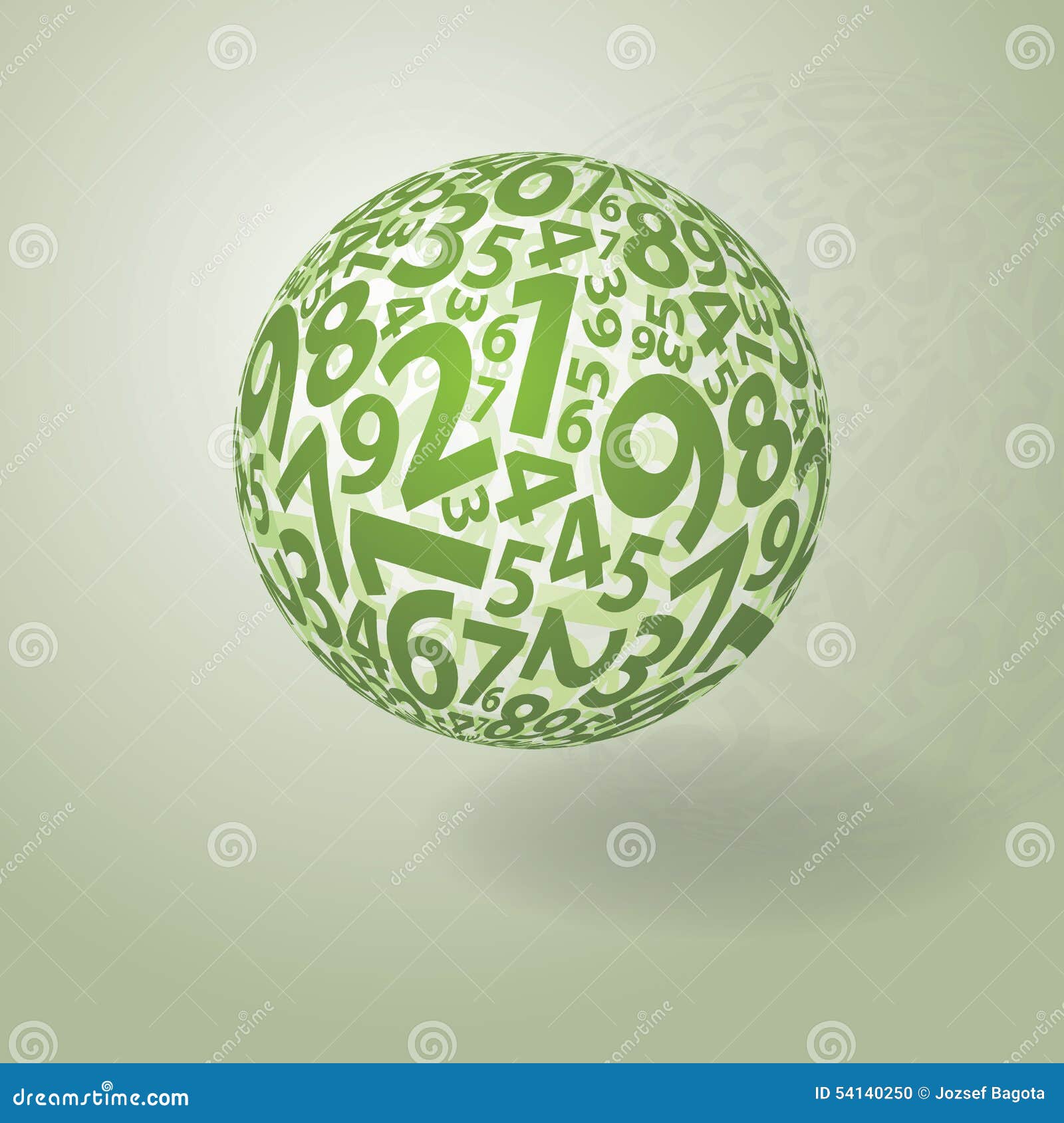 Globe Design with Numbers stock vector. Illustration of green - 54140250