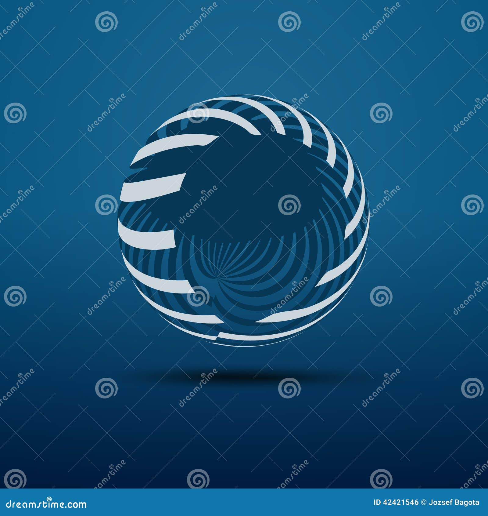Globe Design Vector Illustration with Striped Surface Stock Vector ...