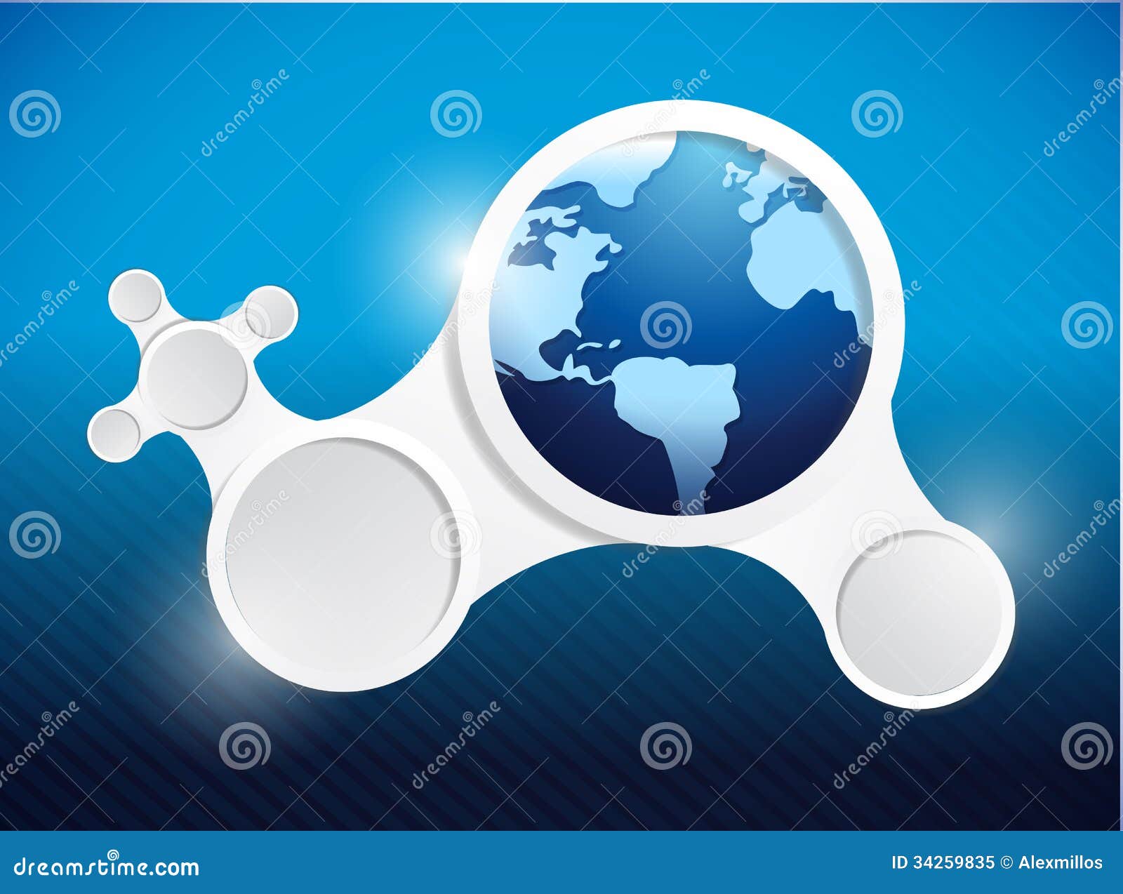 Globe and Diagram Network Illustration Design Stock Illustration ...