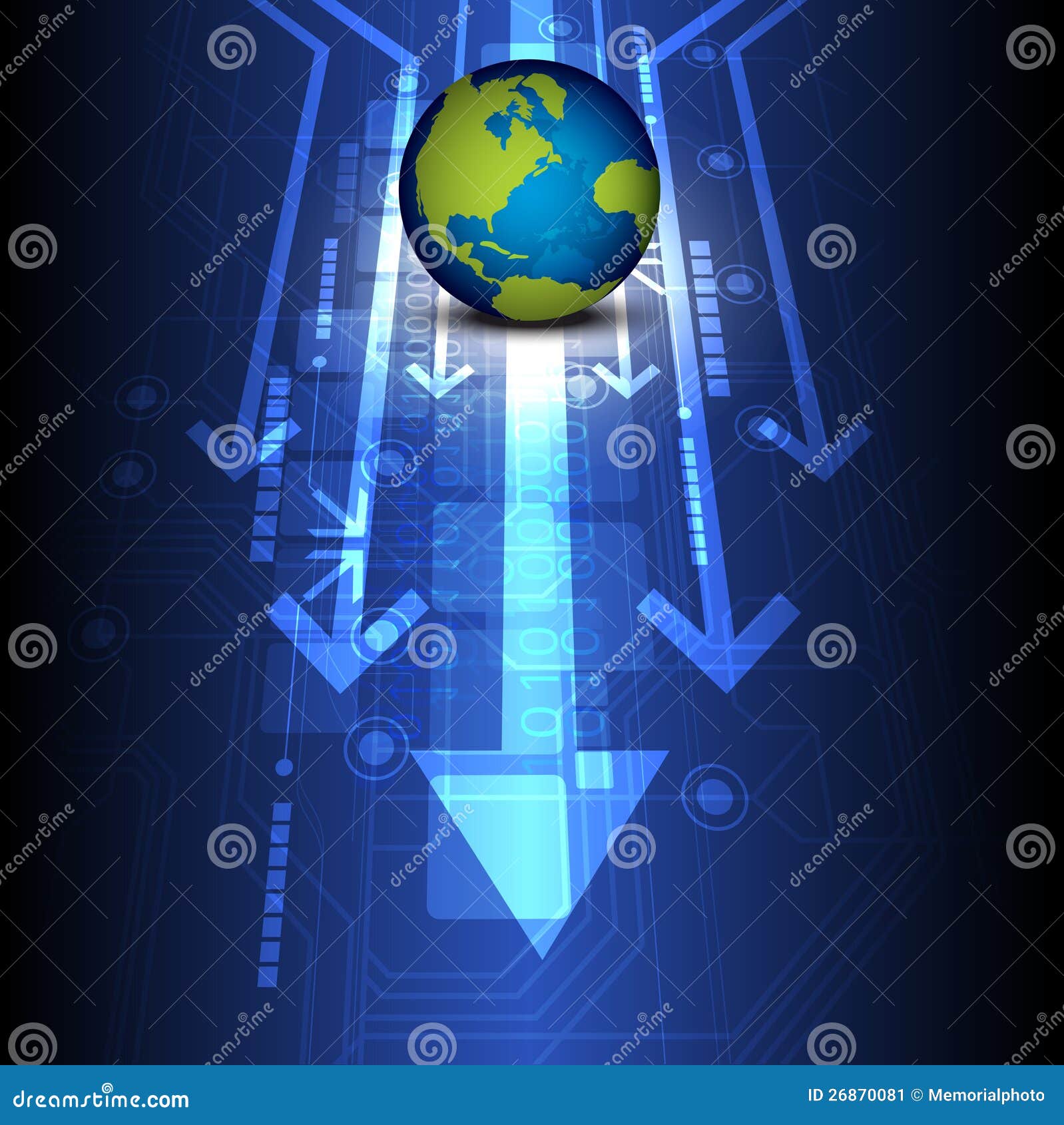 Globe Digital Future Technology Stock Vector - Illustration of ...