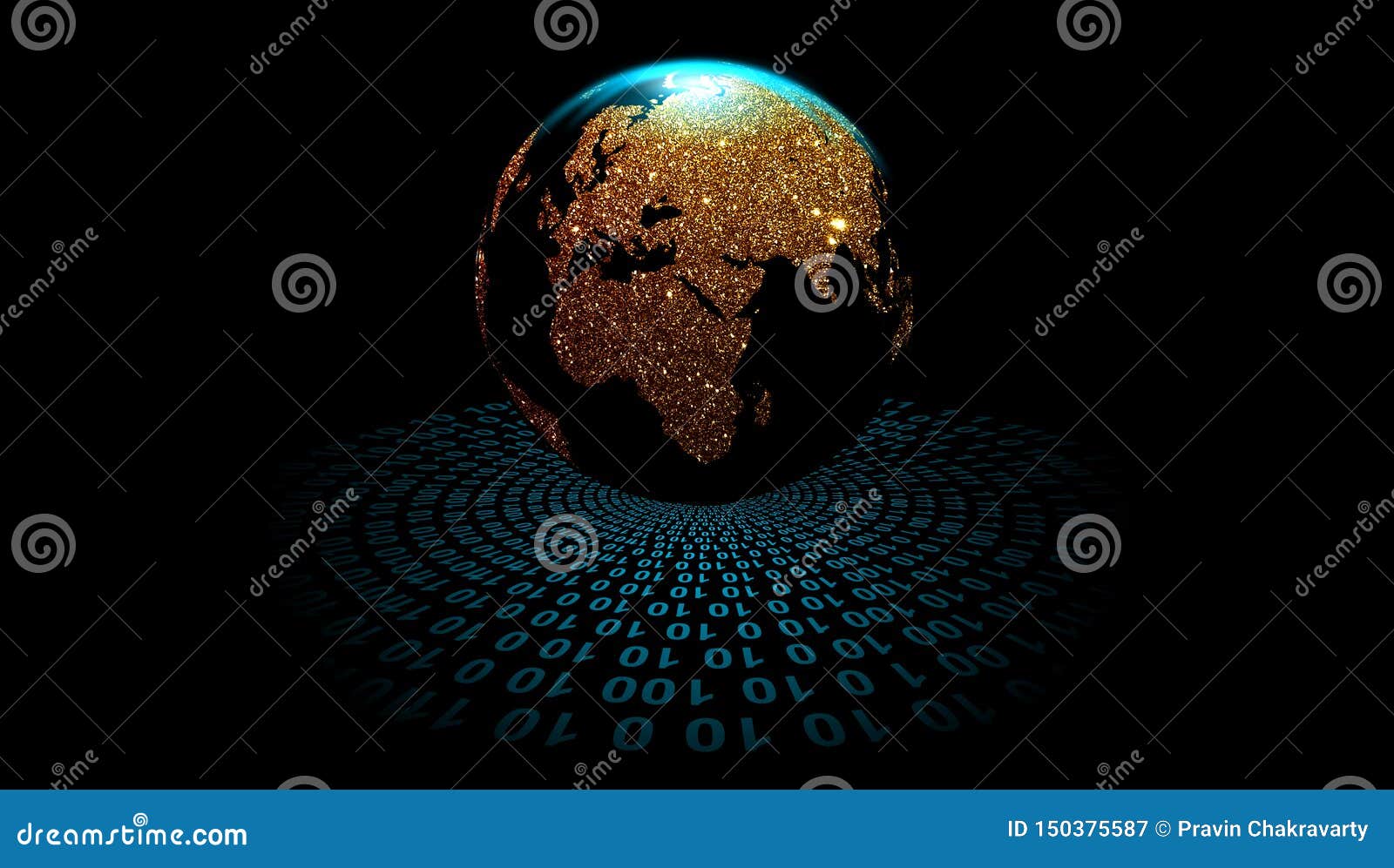 Globe on the Digital Technology Background, Vector. Digital Data Orbits ...
