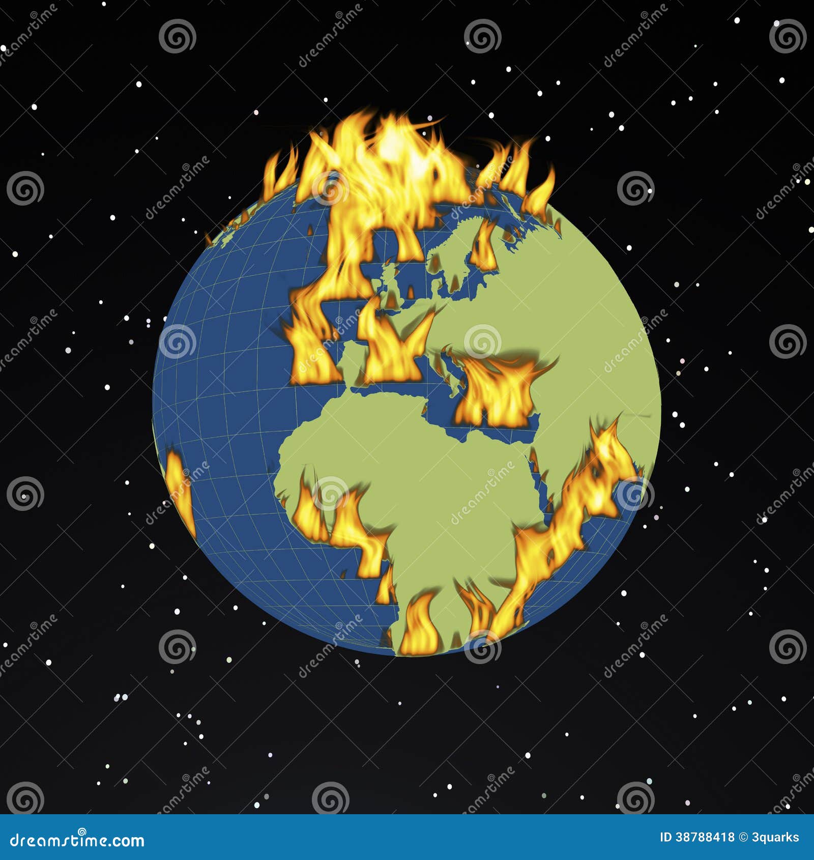 Burning Globe Earth Cartoon Vector | CartoonDealer.com #29870103