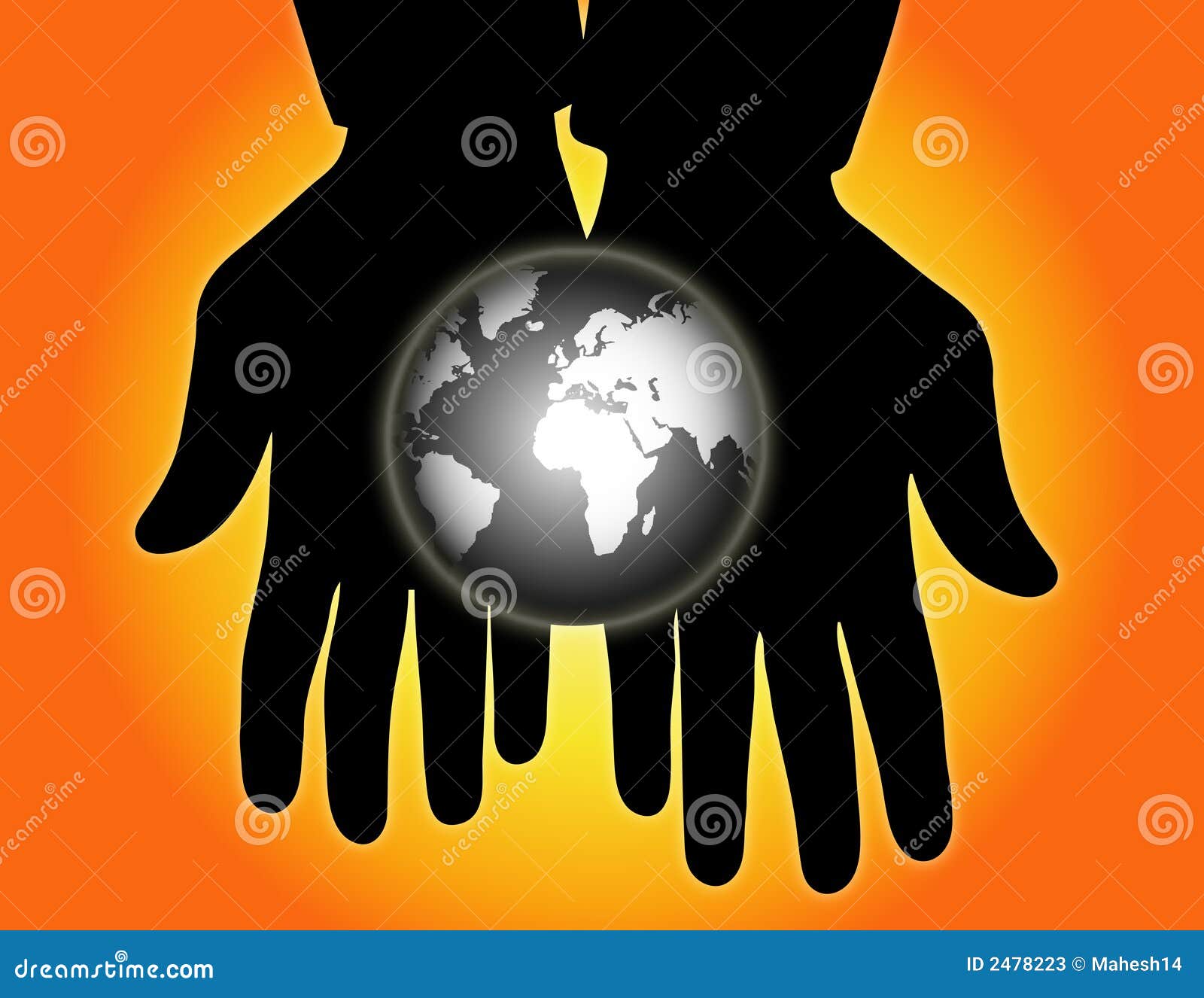 Globe Du Monde Dans Des Mains Illustration Stock - Illustration of ...