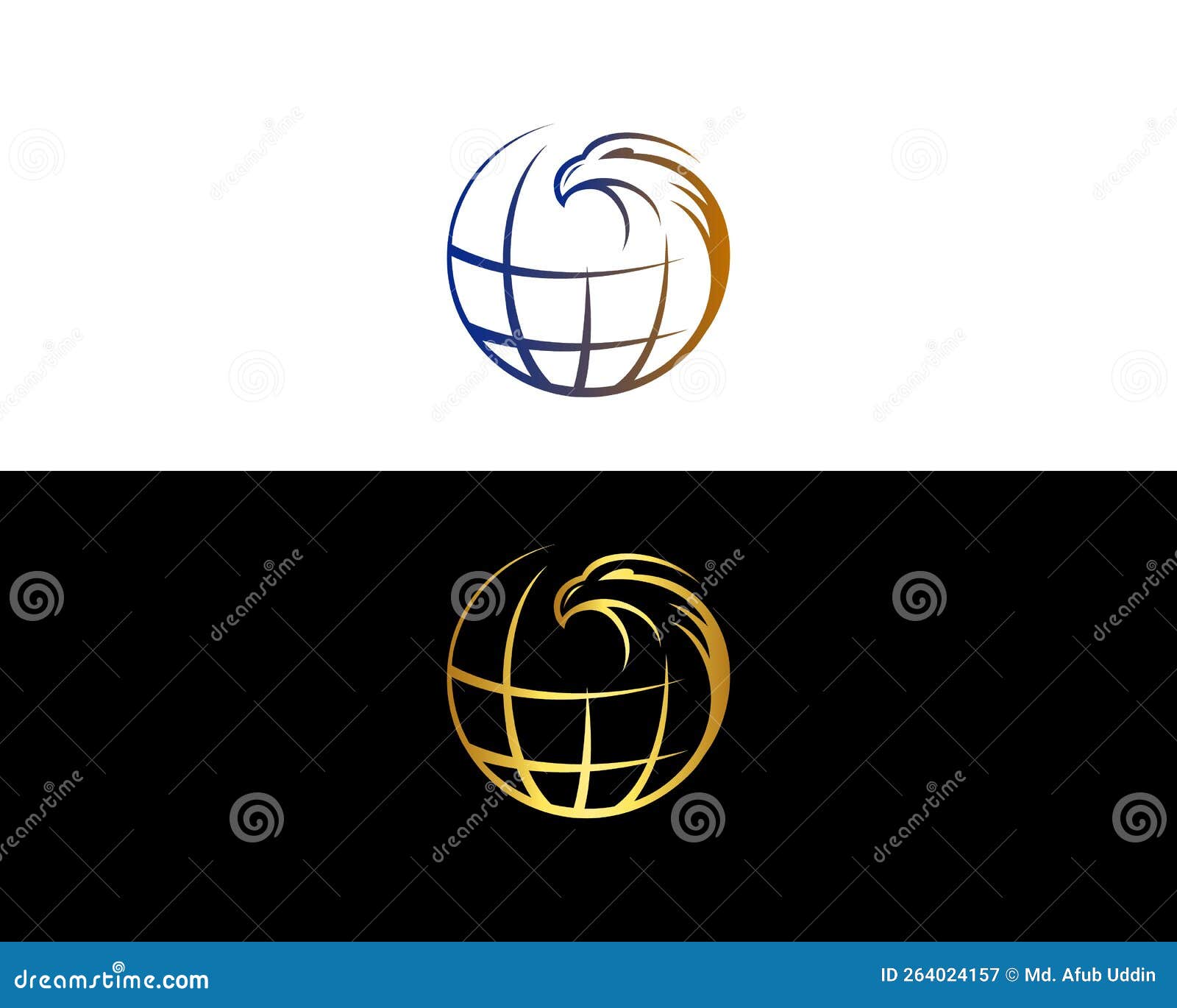 Globe Eagle Logo Design stock vector. Illustration of emblem - 264024157