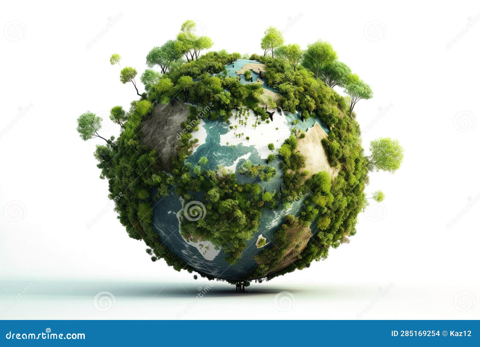Globe Earth Biosphere Landscape with a Natural Ecosystem of Forest of ...