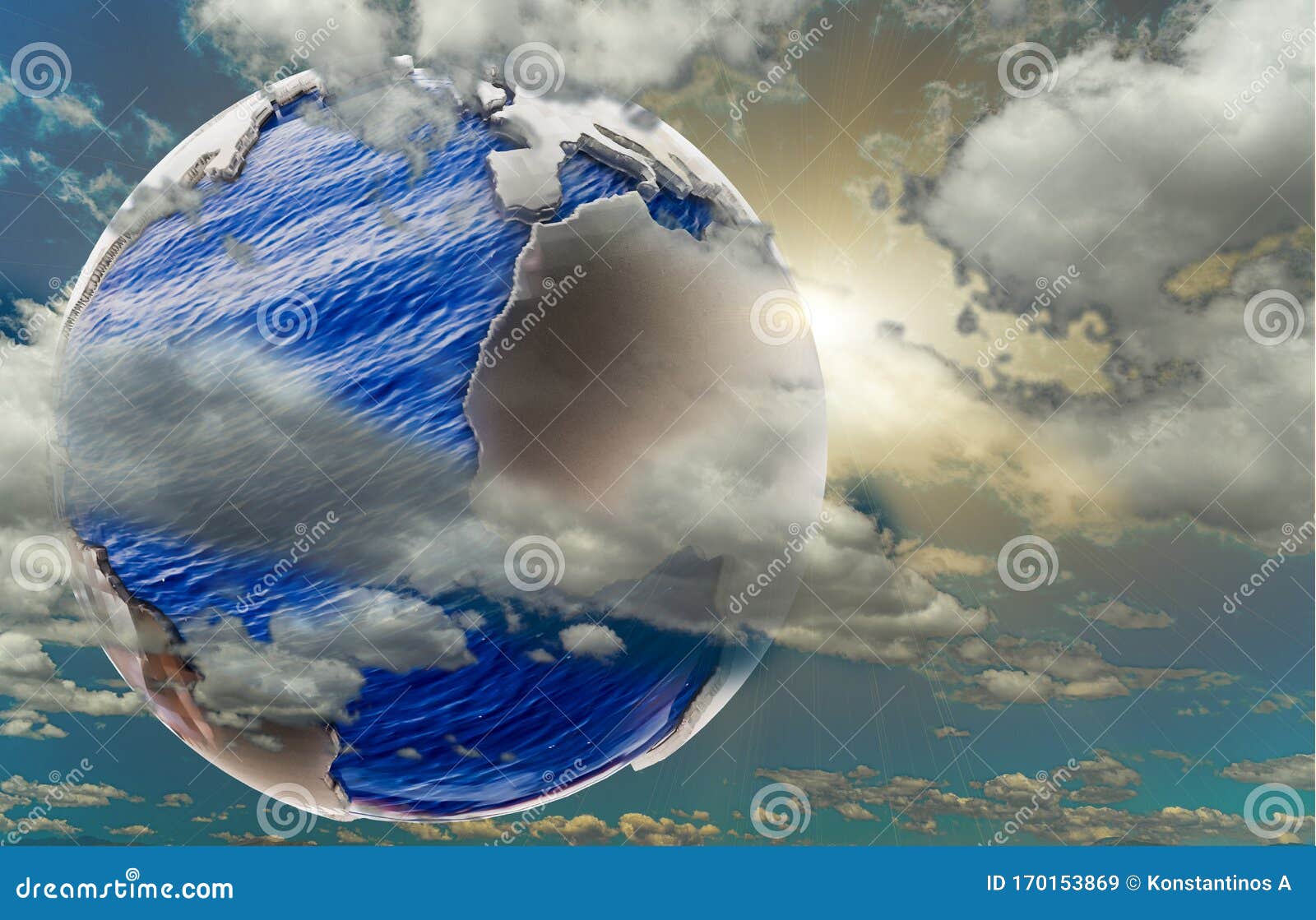 Globe Earth Blue Isolated in White Color for Background - 3d Rendering ...