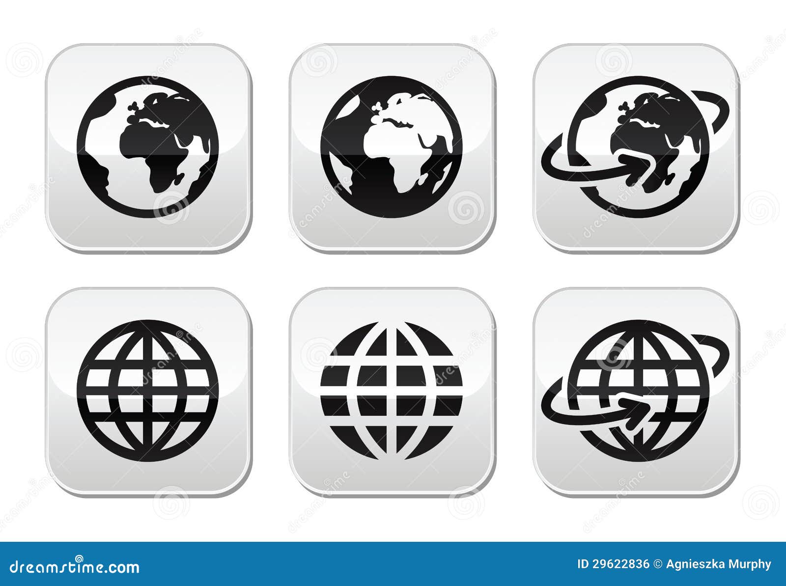 Globe earth buttons set stock illustration. Illustration of cosmos ...