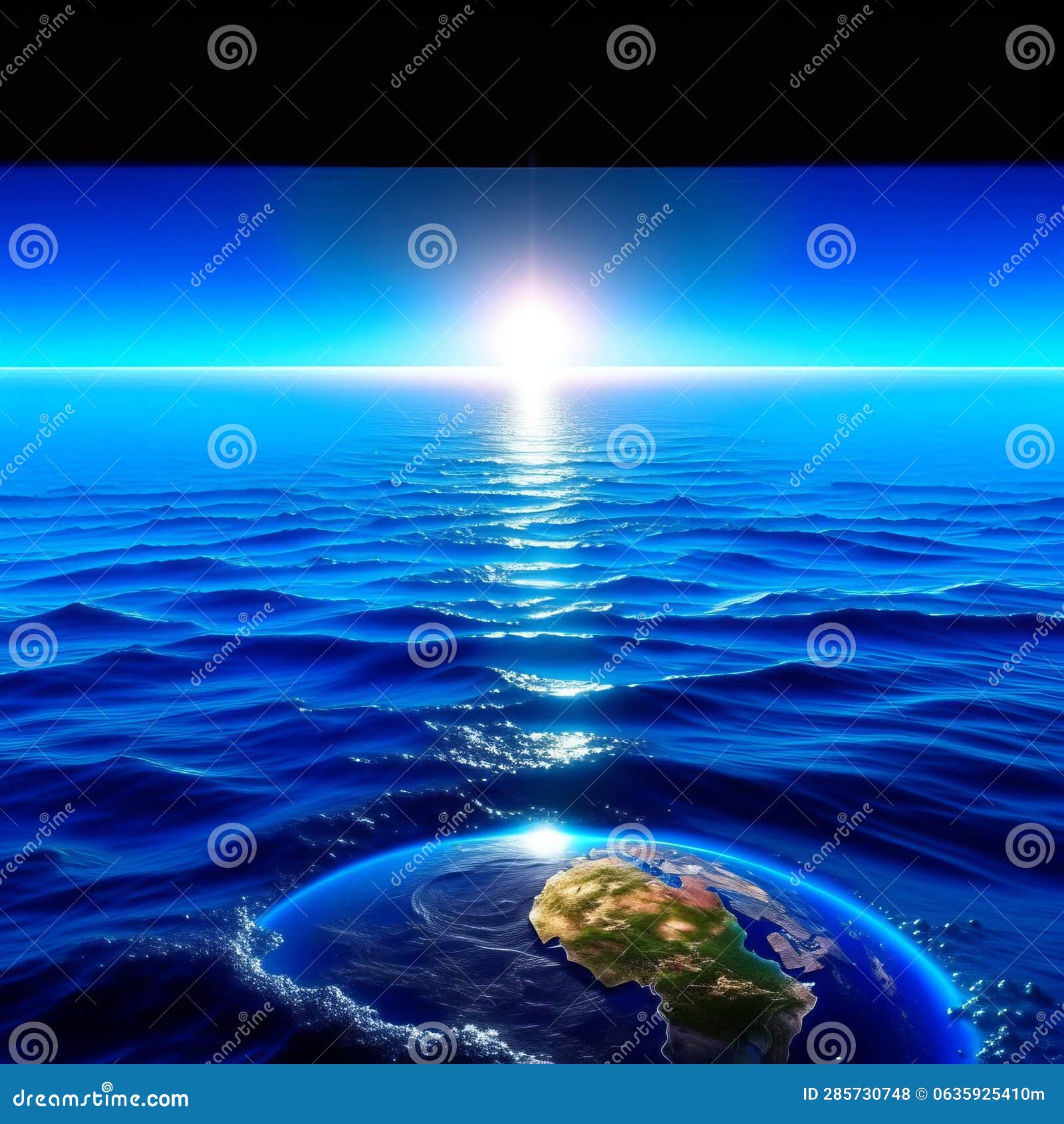 Globe Earth Floats in Water. Stock Illustration - Illustration of ...