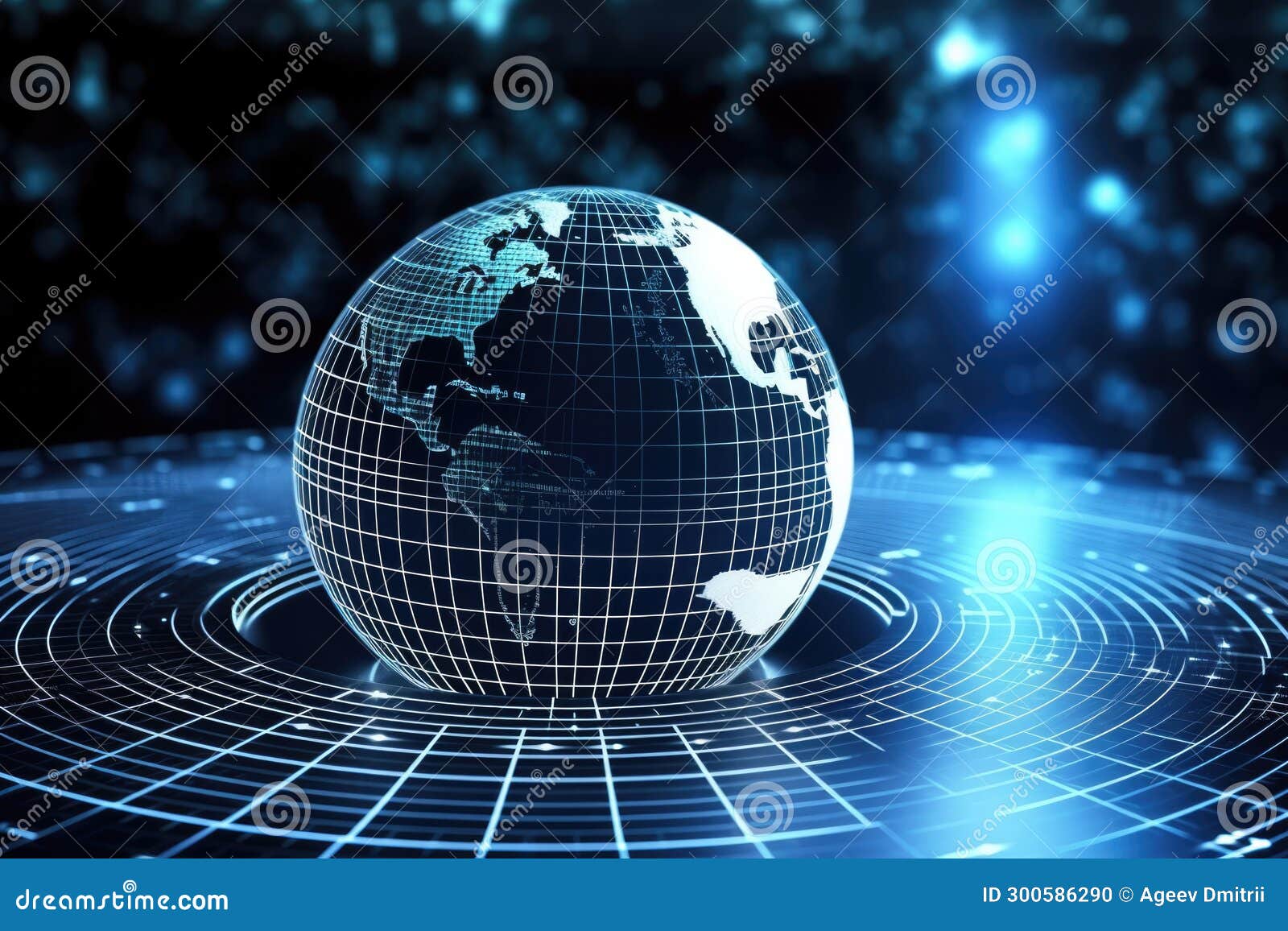 Map Blue Earth Networking Technology Concept Space Globe Global ...