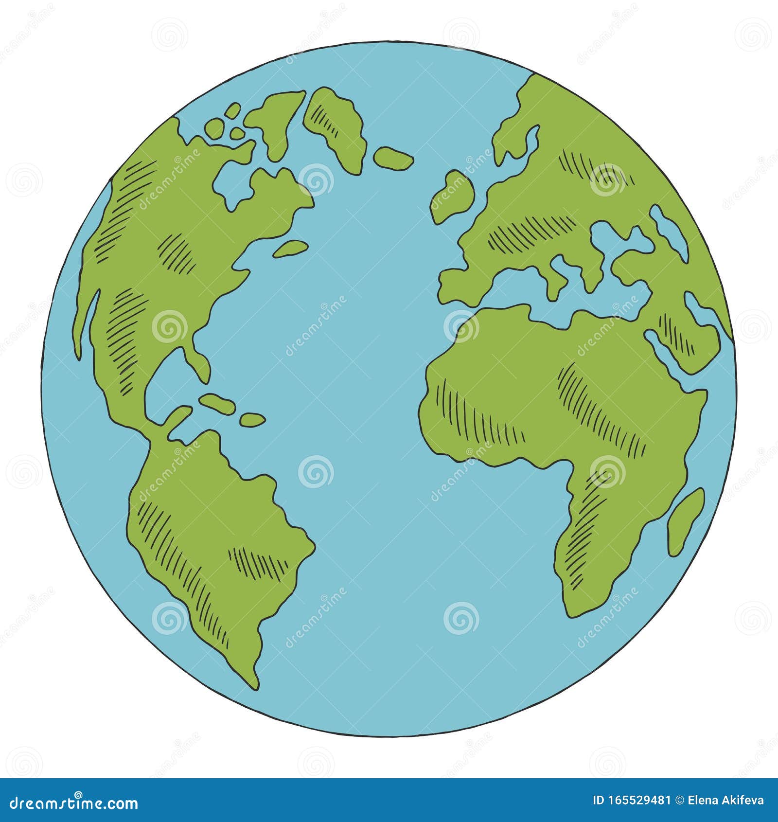 Globe Earth Graphic Color Isolated Sketch Illustration Vector Stock ...