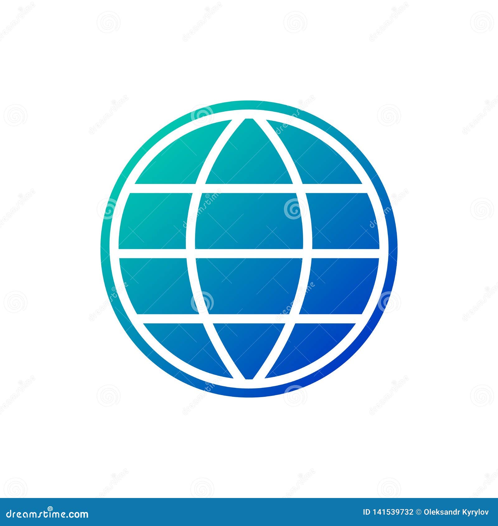 Globe Earth Grid Icon Vector Illustration. Linear Symbol with Thin ...