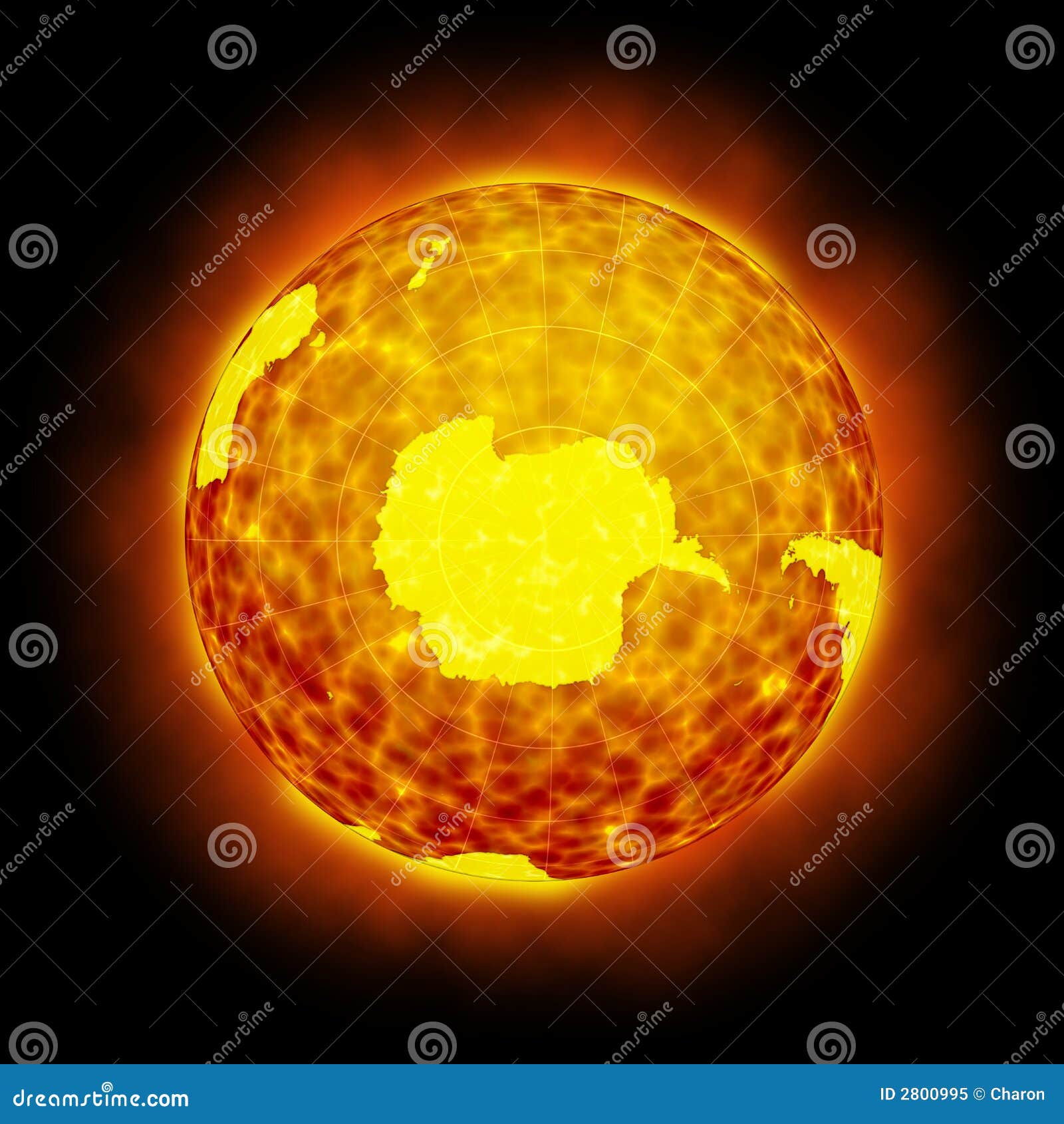 Globe Earth Hot Climate Light Halo Flare Stock Illustration ...