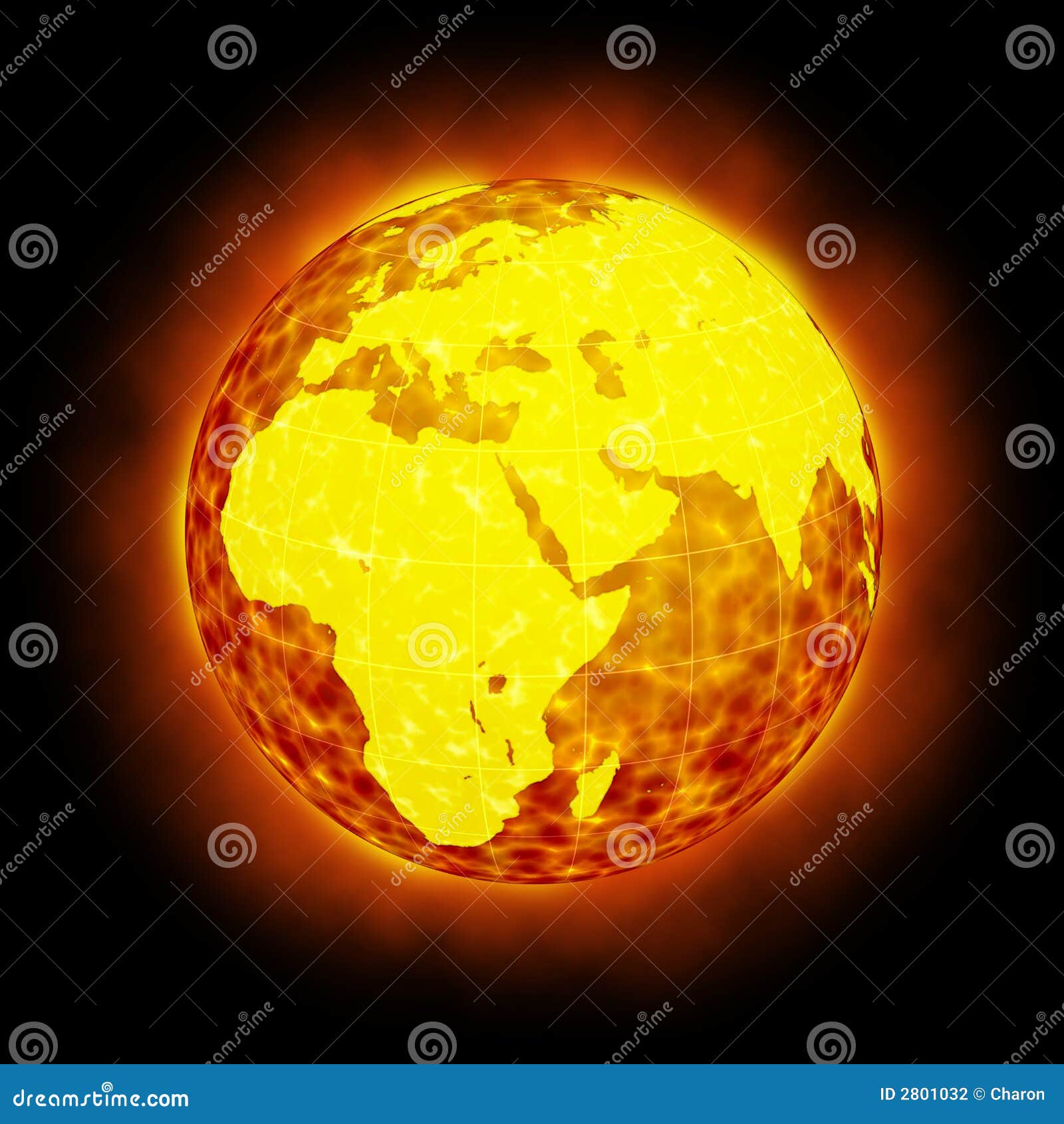 Globe Earth Hot Climate Light Halo Flare Stock Illustration ...