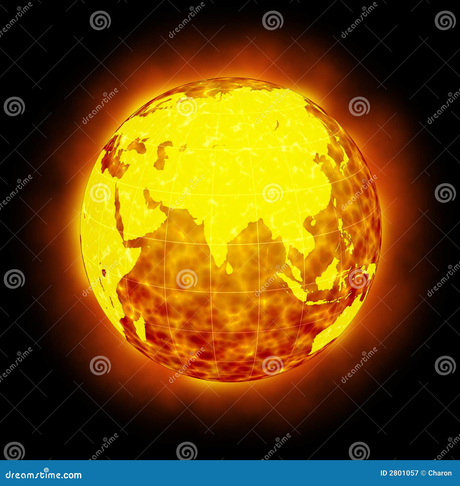 Globe Earth Hot Climate Light Halo Flare Stock Illustration ...