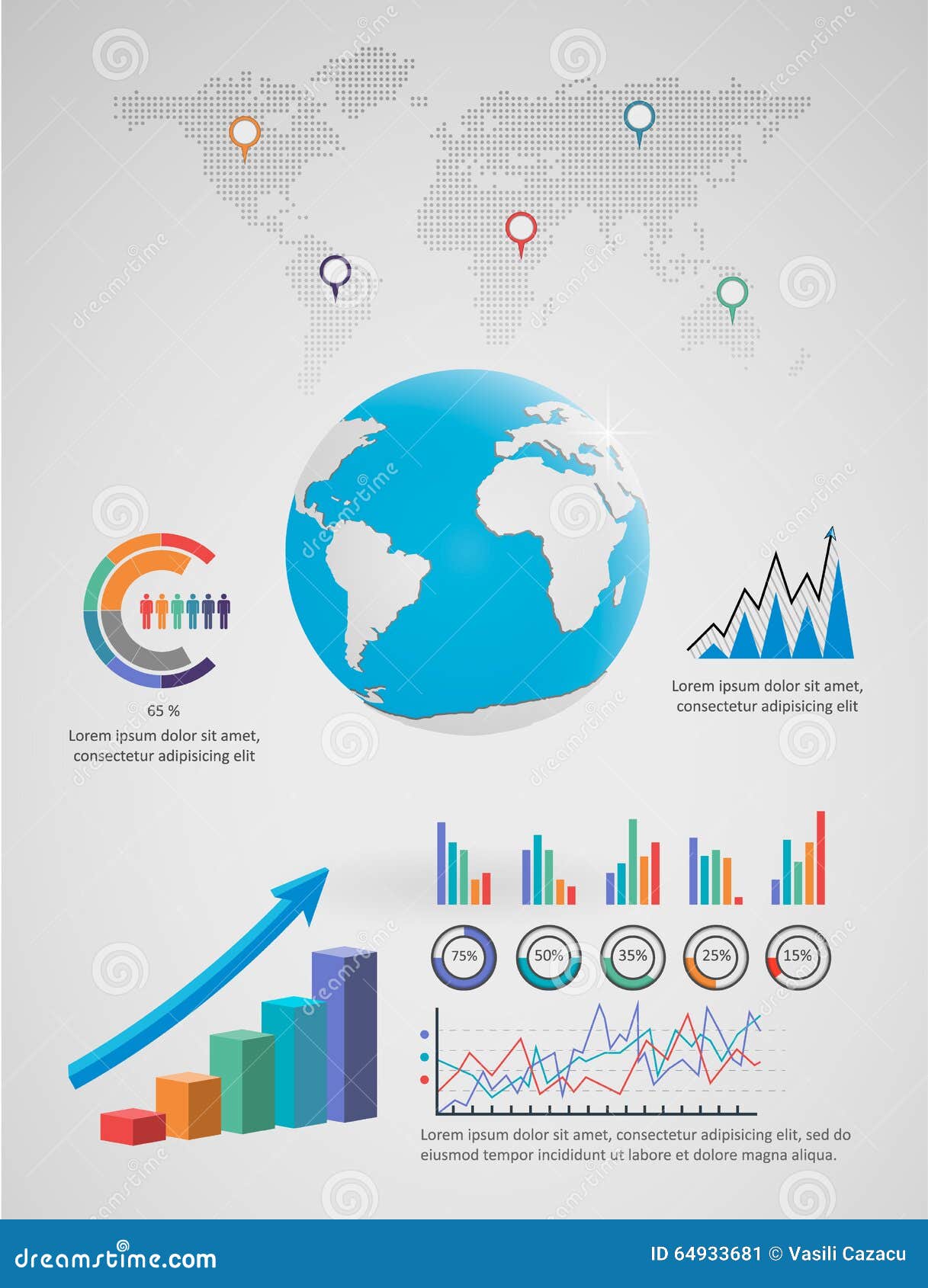 Globe Earth infographic stock vector. Illustration of communication ...