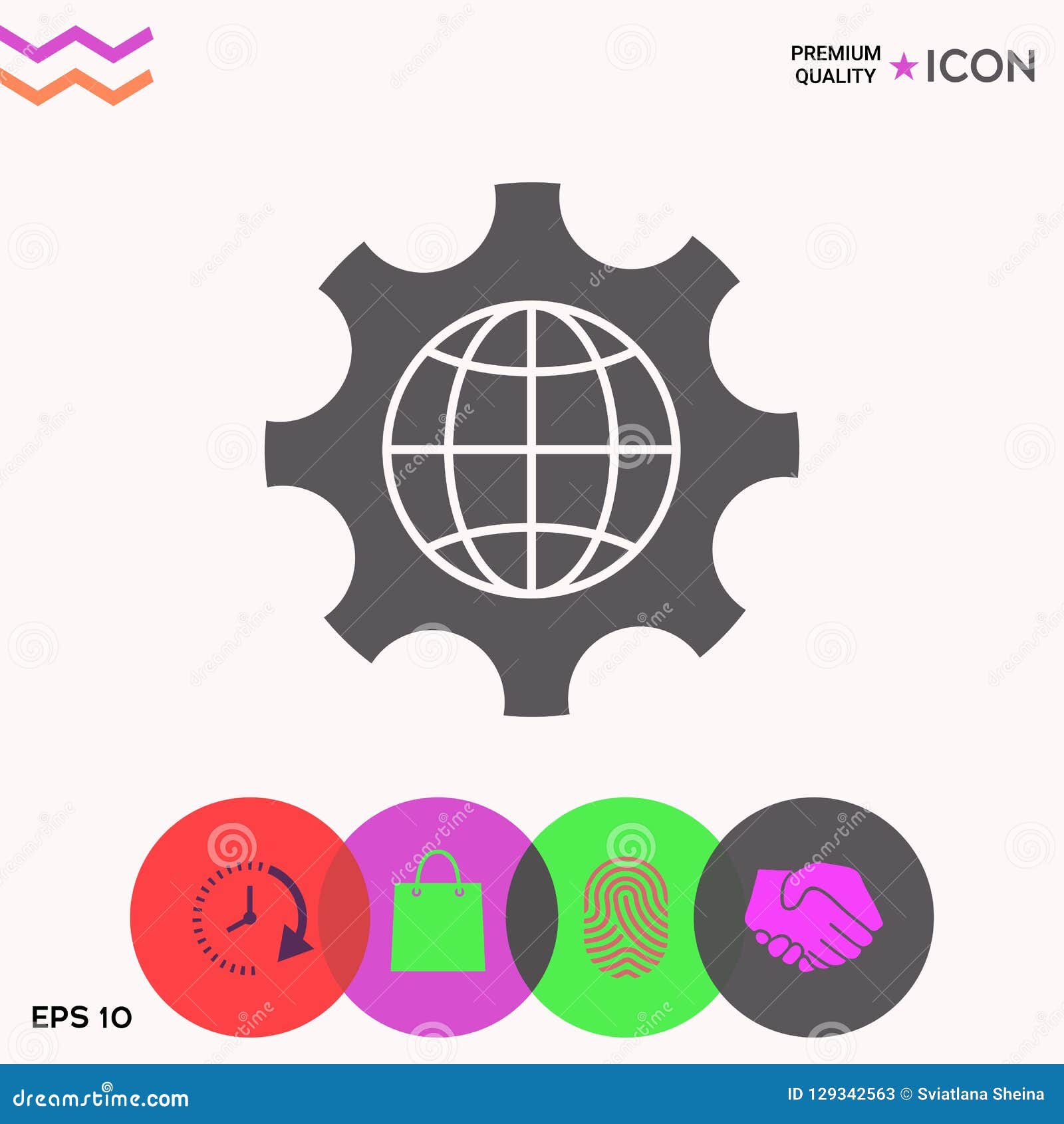 Globe of the Earth Inside a Gear or Cog, Setting Parameters, Global ...