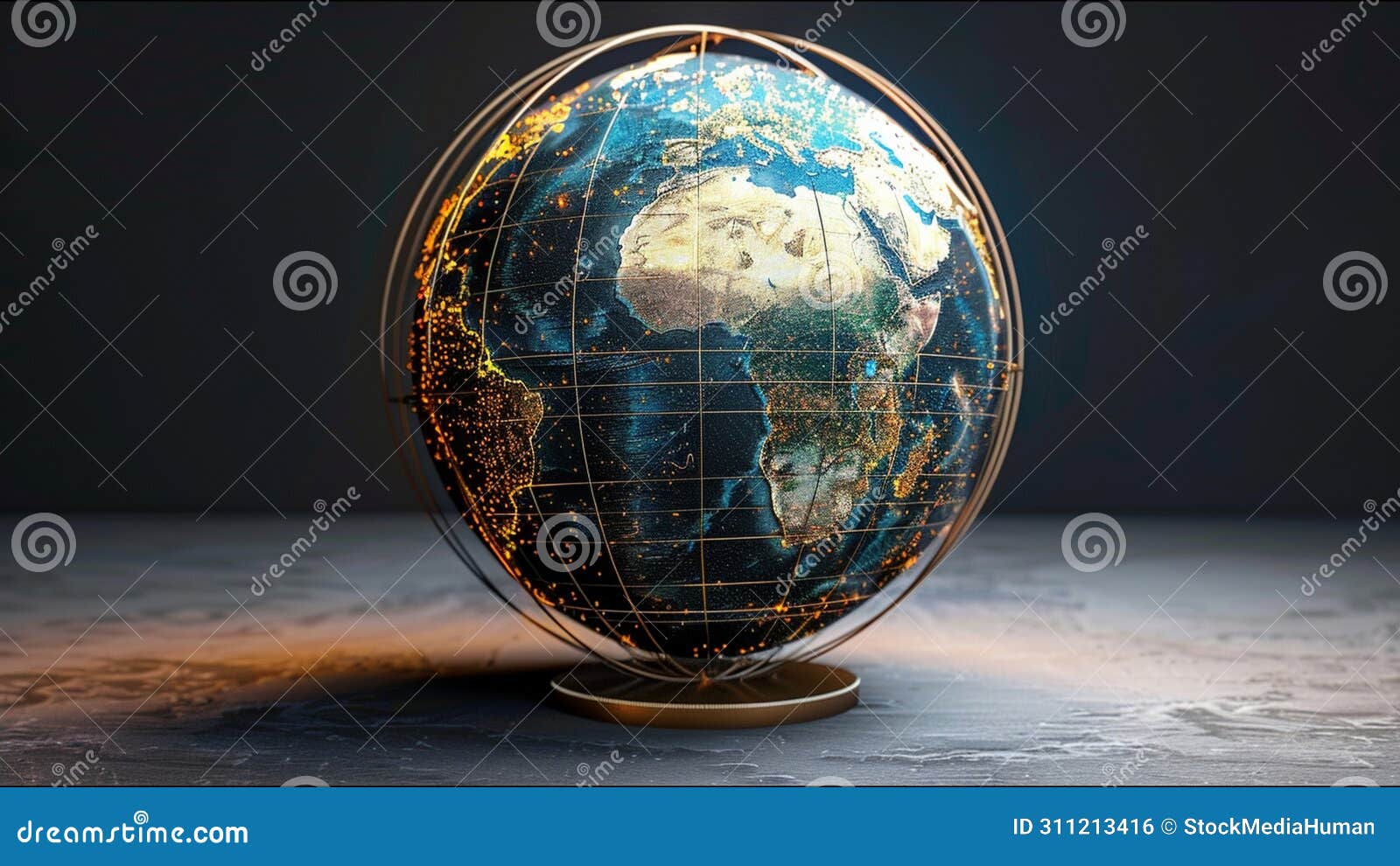 Globe Earth Interconnected Global Visualization Whole Planet Stock ...