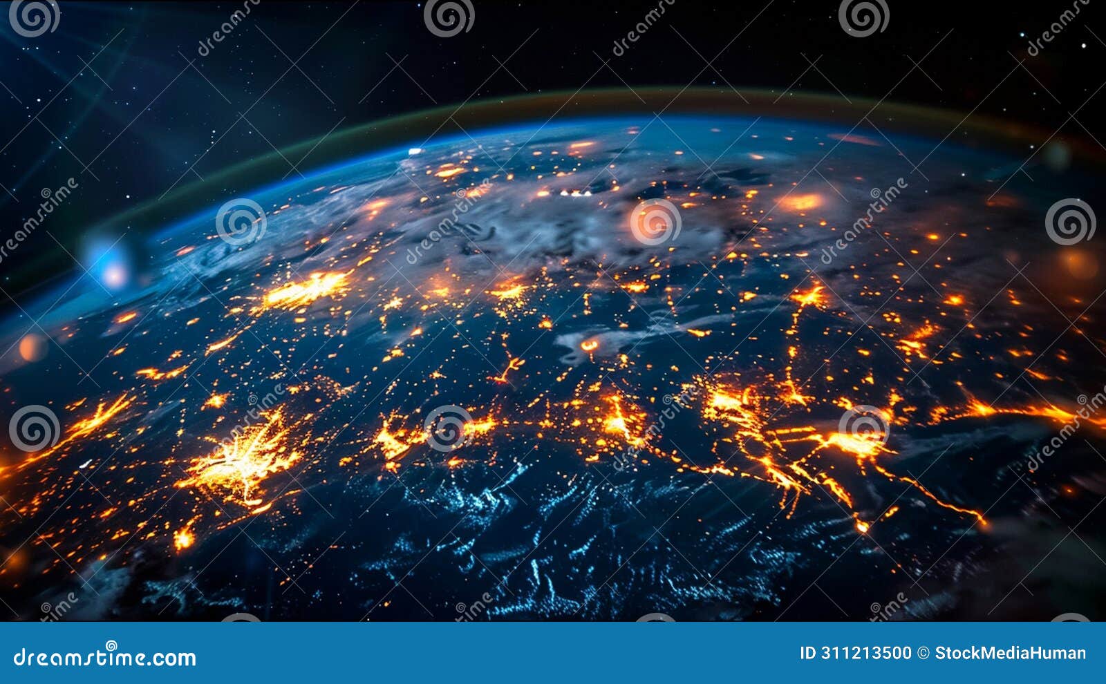Globe Earth Interconnected Global Visualization Whole Planet Stock ...
