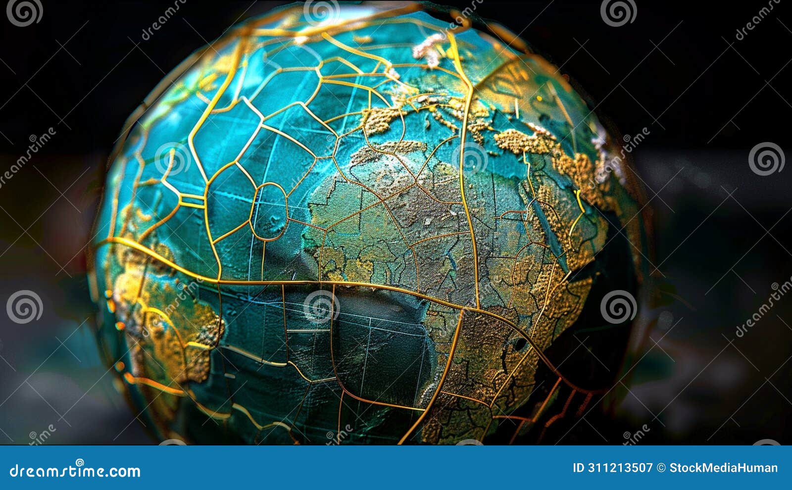 Globe Earth Interconnected Global Visualization Whole Planet Stock ...